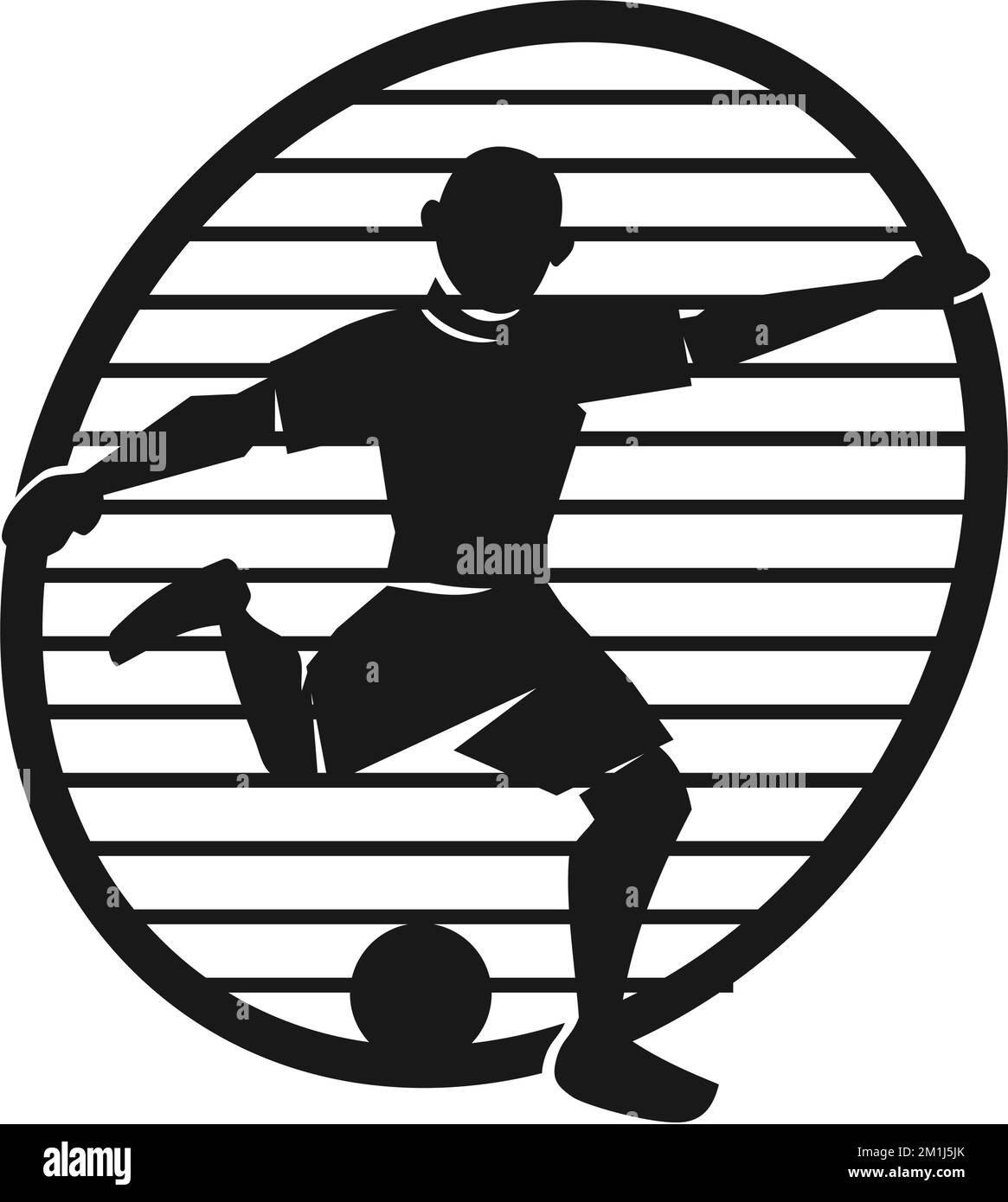 Soccer player kicks the ball Logo Template Icon Illustration Brand ...