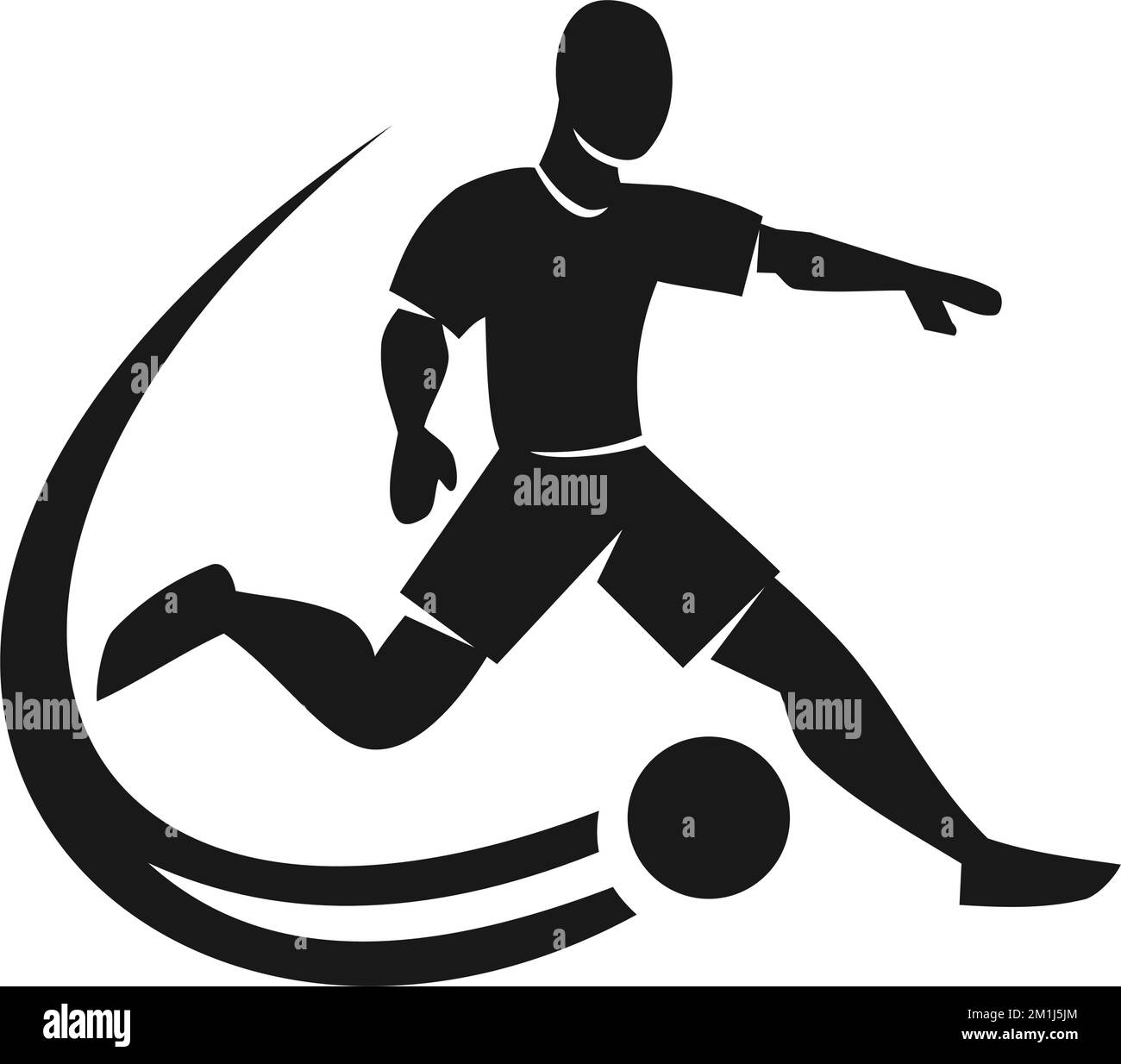Soccer player kicks the ball Logo Template Icon Illustration Brand ...