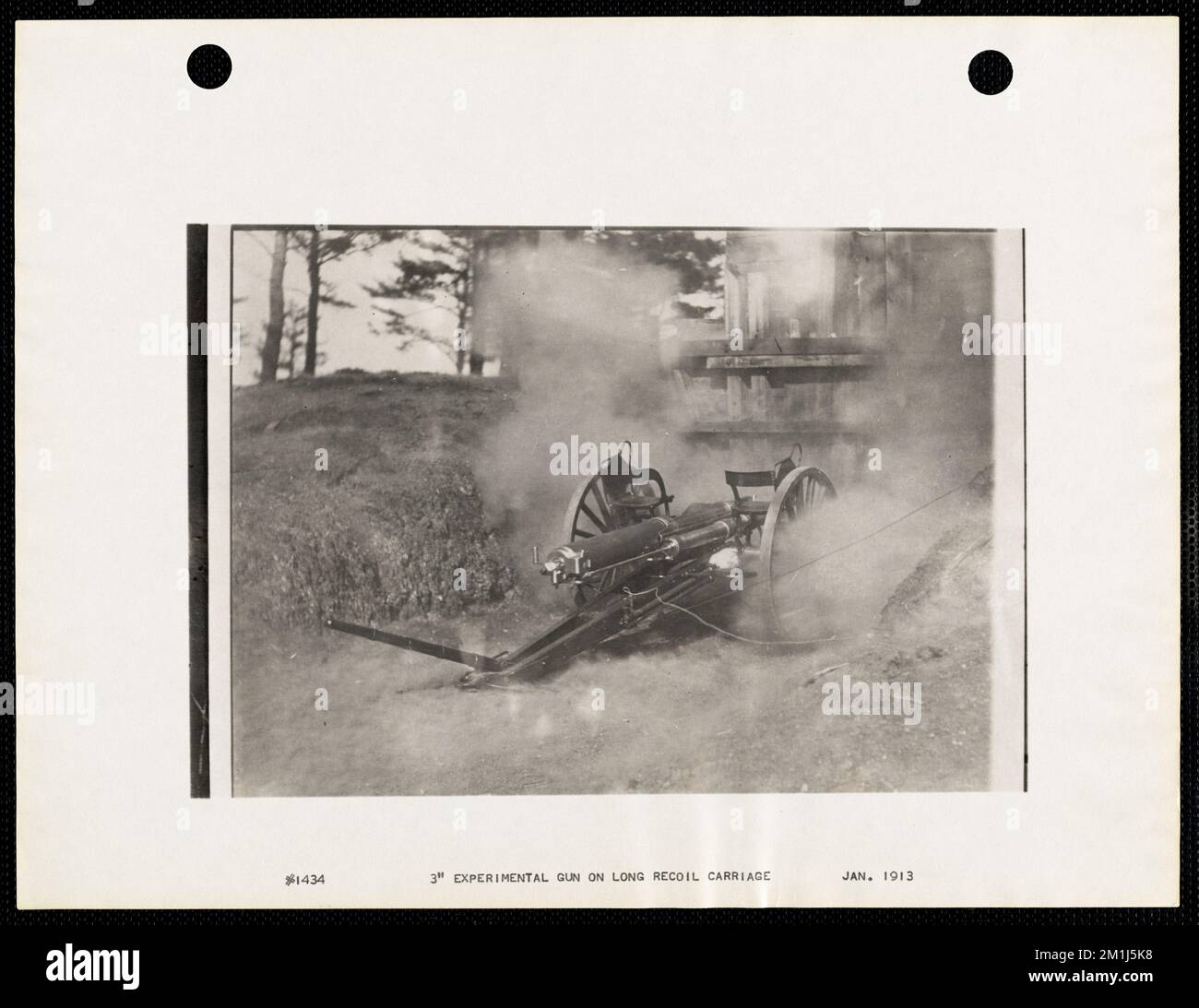 3' Experimental gun on long recoil carriage , Arms & armament. Records ...