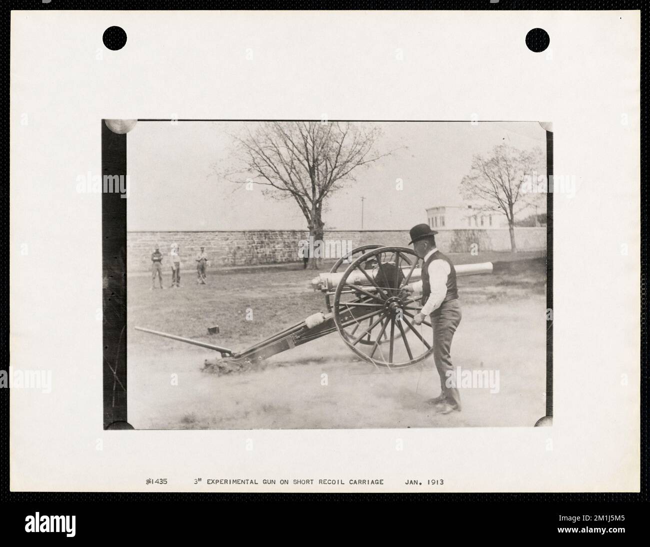 3' Experimental gun on short recoil carriage , Arms & armament. Records ...
