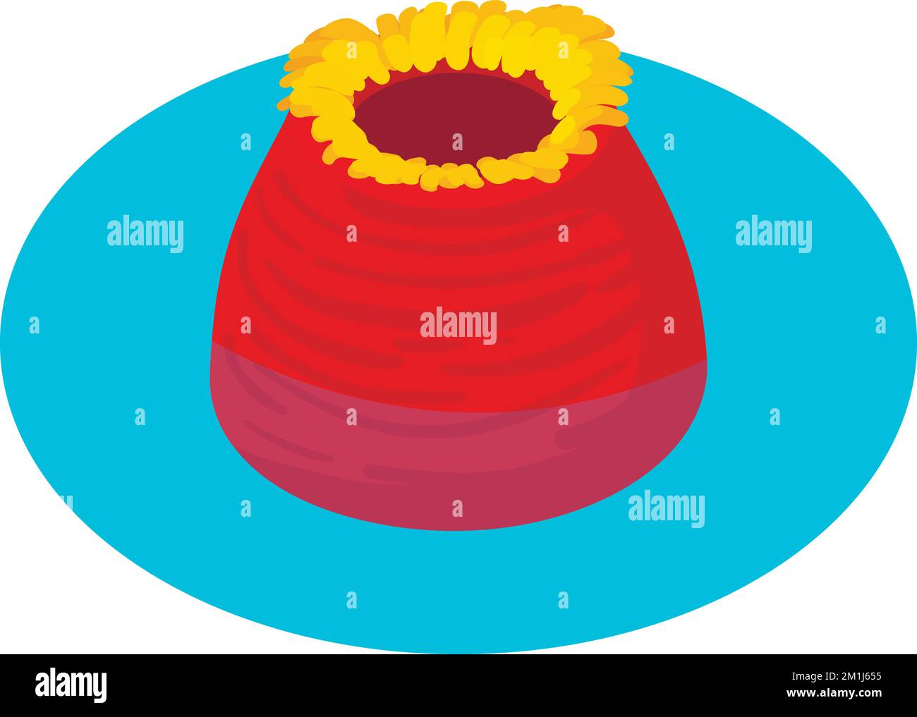 Red coral icon isometric vector. Conical bright red hard coral in sea ...