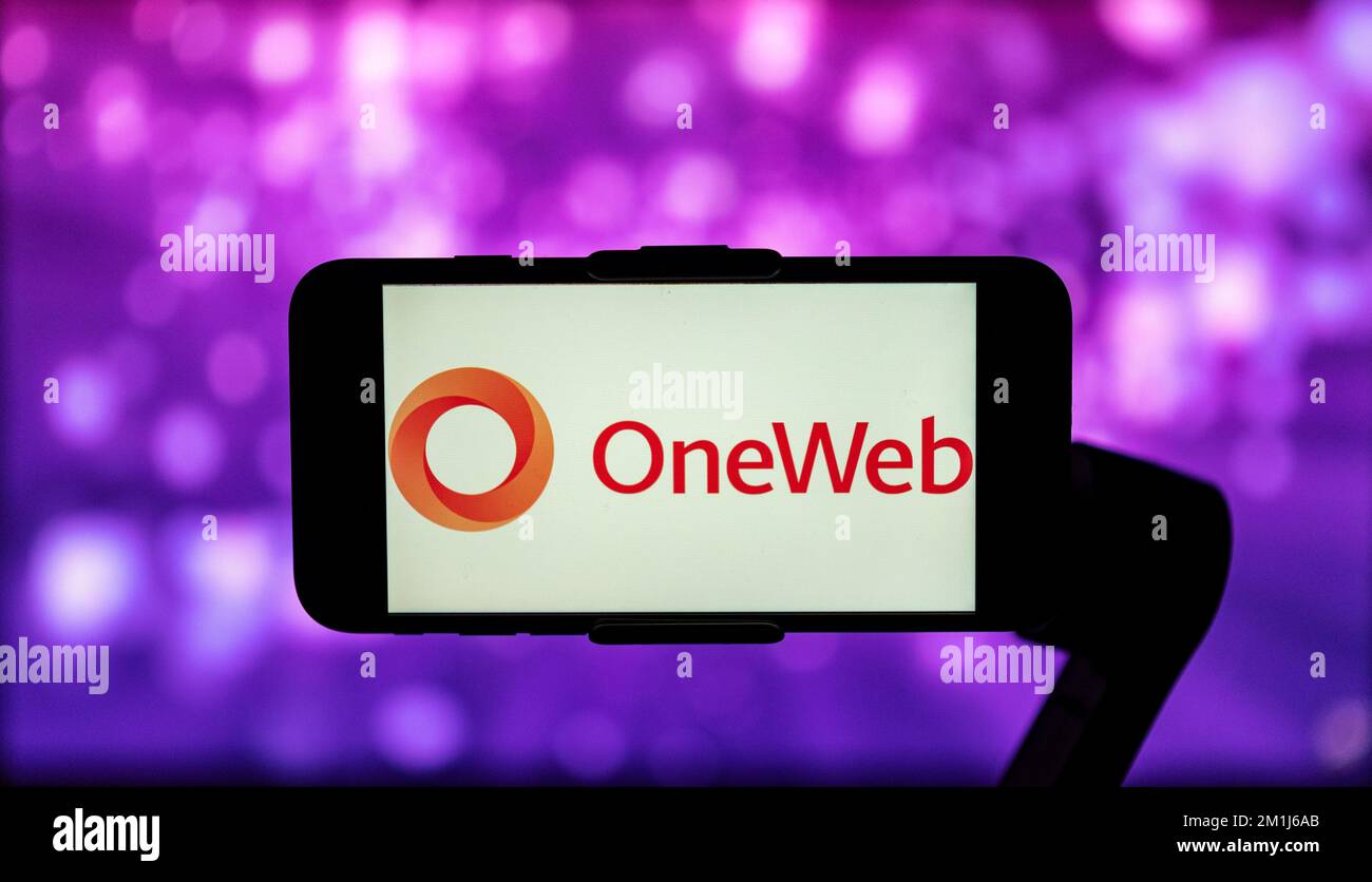 India. 12th Dec, 2022. In this photo illustration, the logo of OneWeb ...