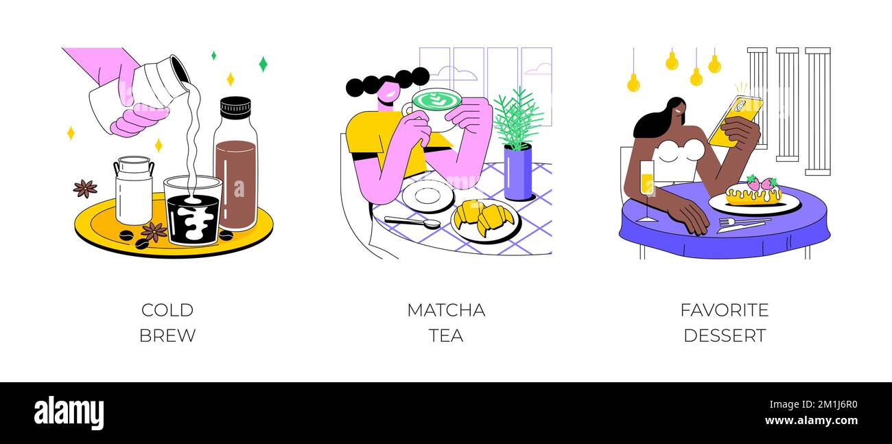 In a coffee shop isolated cartoon vector illustrations set. Barista ...