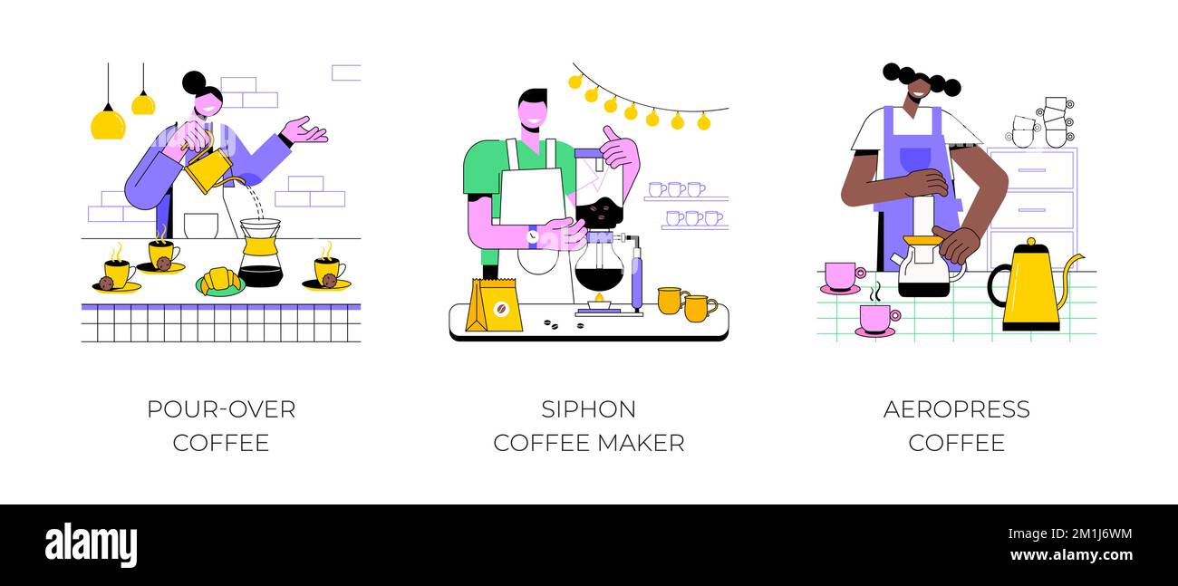 Specialty coffee isolated cartoon vector illustrations set ...