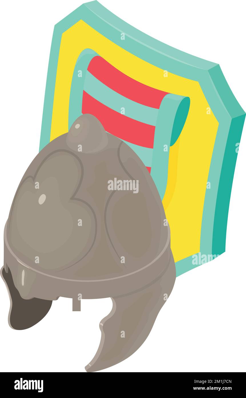 Steel helmet icon isometric vector. Warrior helmet on background of ...
