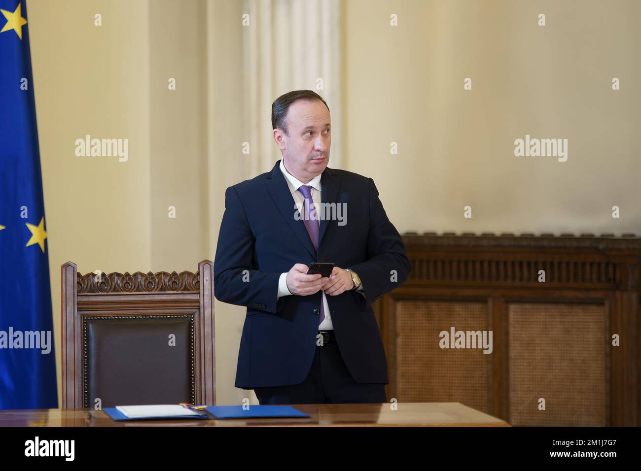 Bucharest, Romania - December 12, 2022: Romanian finance minister ...