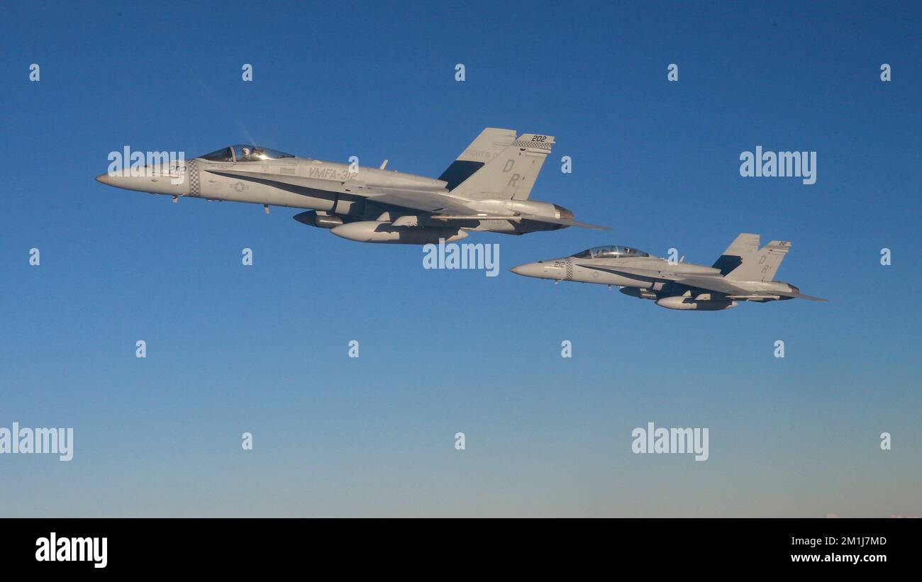 U.S. Marine Corps F/A-18D Hornet aircraft with Marine Fighter Attack ...