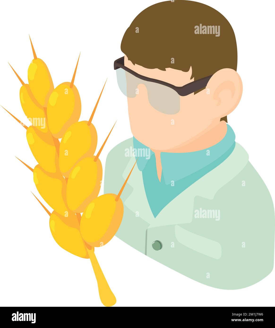 Agricultural laboratory icon isometric vector. Biologist and mature ear ...