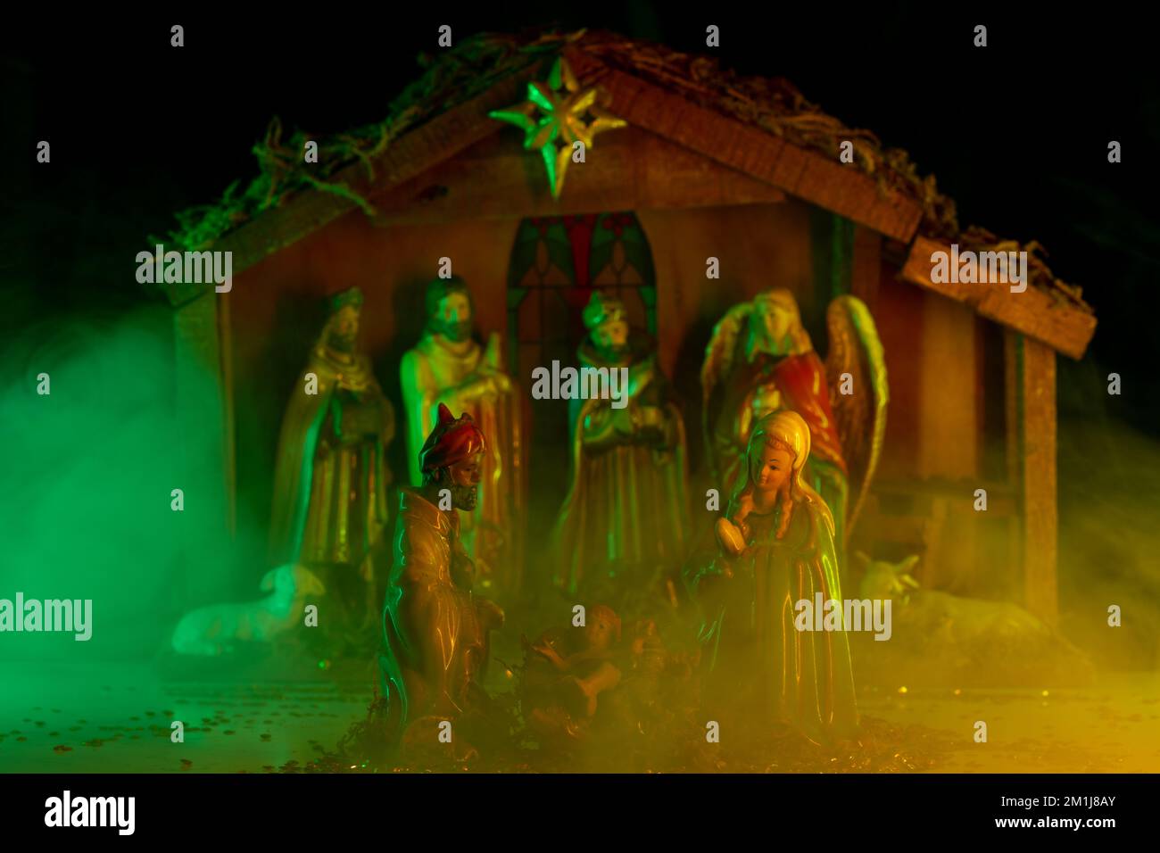 Waiting for the Messiah, manger. Christmas birth of Jesus. Nativity ...