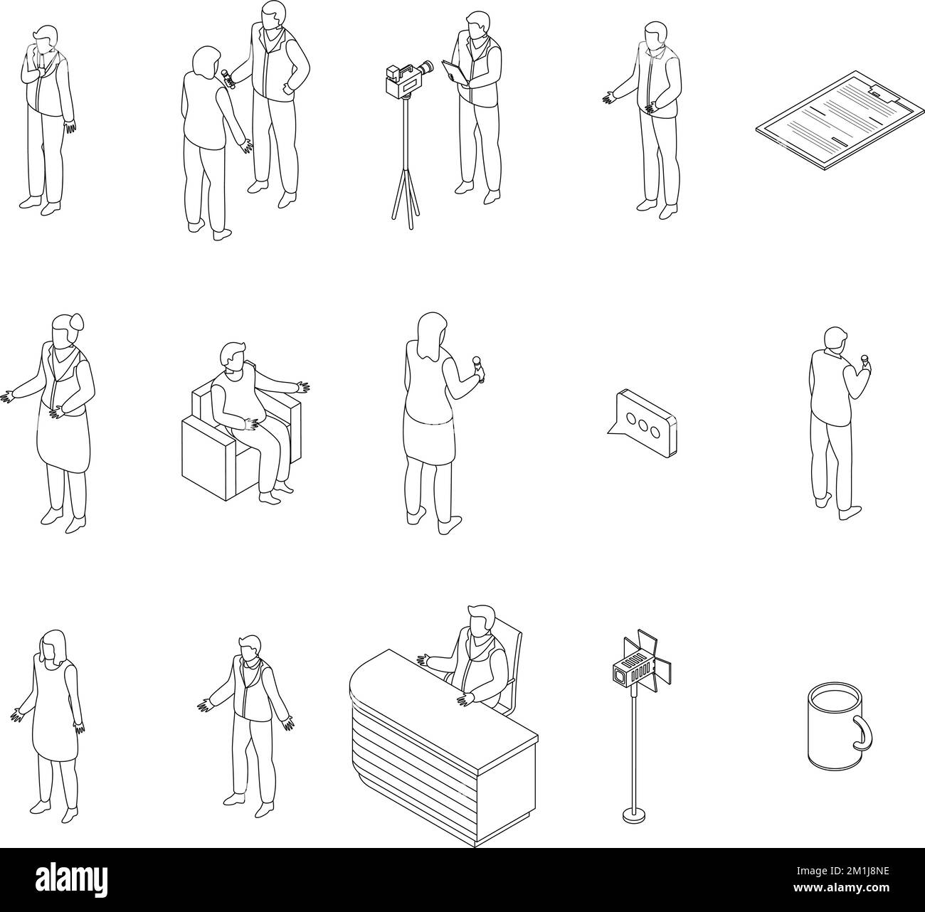 TV presenter icons set. Isometric set of TV presenter vector icons ... TV presenter icons set. Isometric set of TV presenter vector icons ...