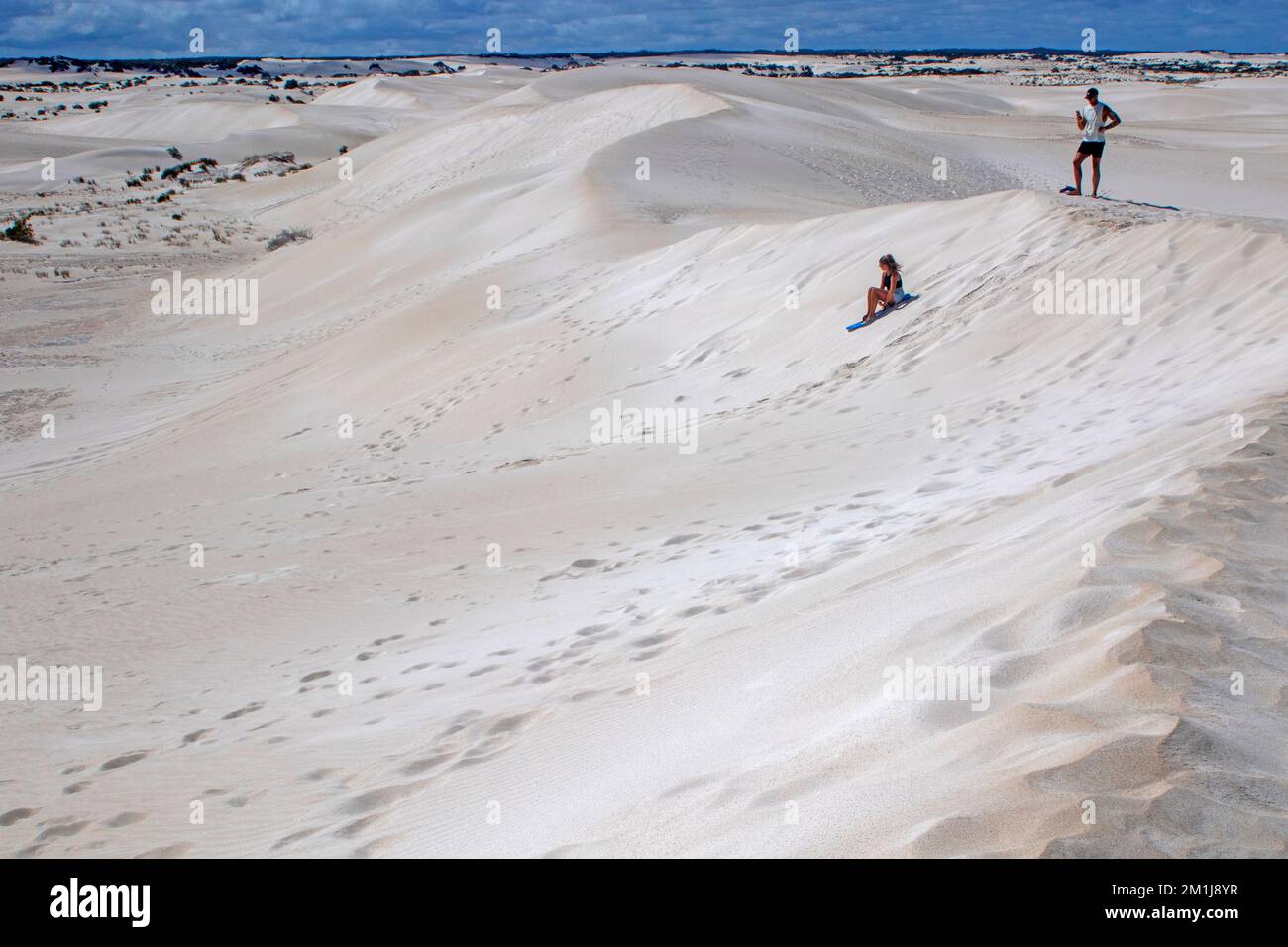 Sandboarding at Lancelin Stock Photo - Alamy