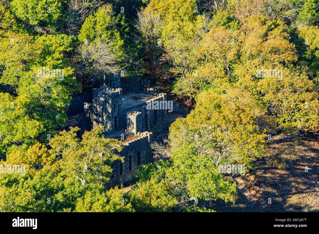 Sunny view of the Collings Castle from Turner Falls overlook at ...