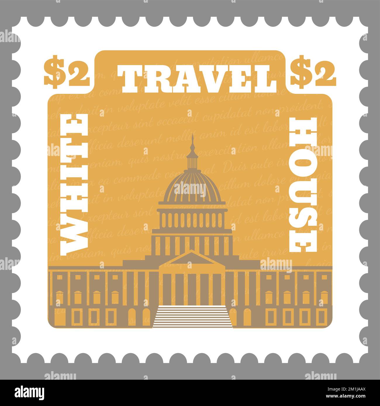 Postmark with white house and american architecture hi-res stock ...