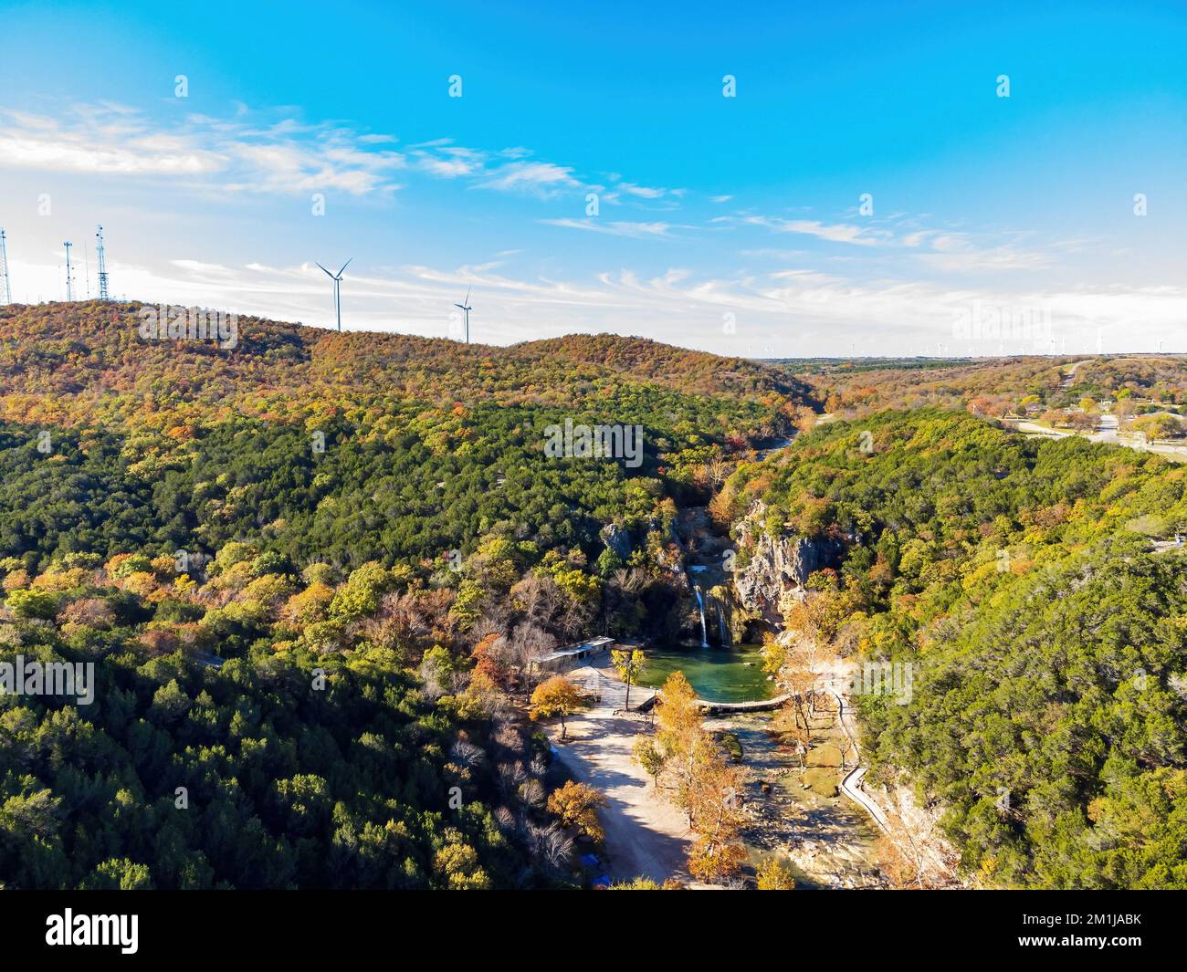 Sunny view of the fall color of Turner Falls at Oklahoma Stock Photo ...