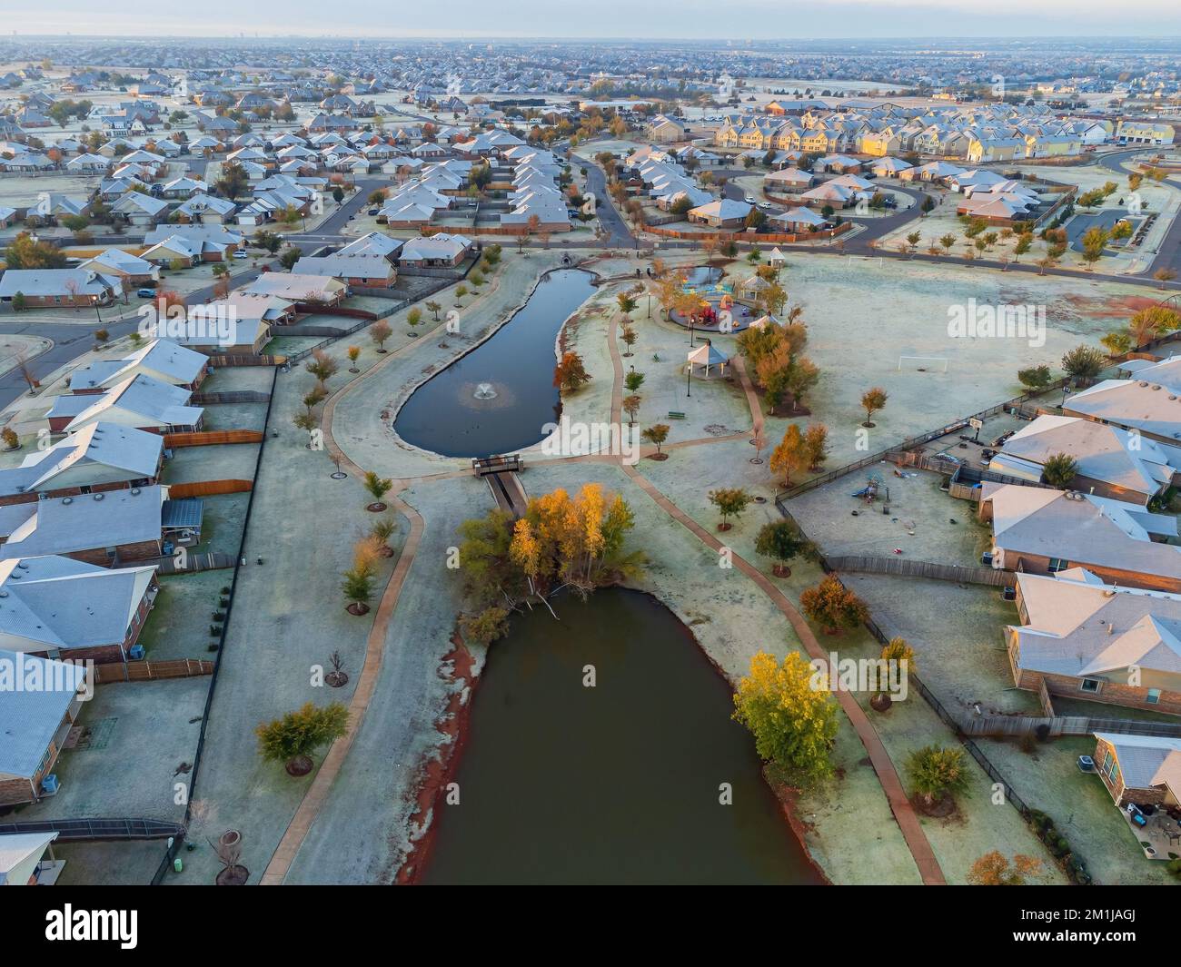 Aerial view of some residence building at Oklahoma Stock Photo - Alamy