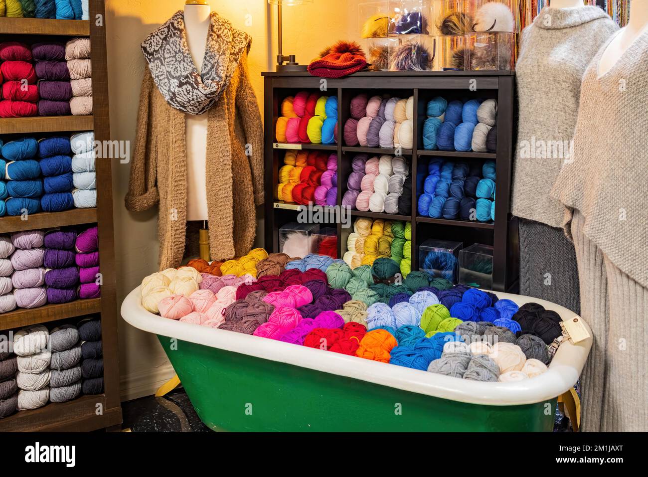 Oklahoma, DEC 10 2022 - Interior view of a wool store Stock Photo - Alamy