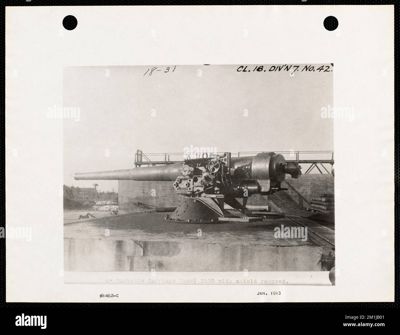 6' Barbette carriage model 1900 with shield removed , Arms & armament ...