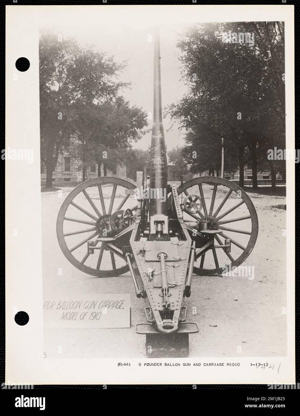 6 Pounder ballon gun and carriage M1910 , Arms & armament. Records of U ...