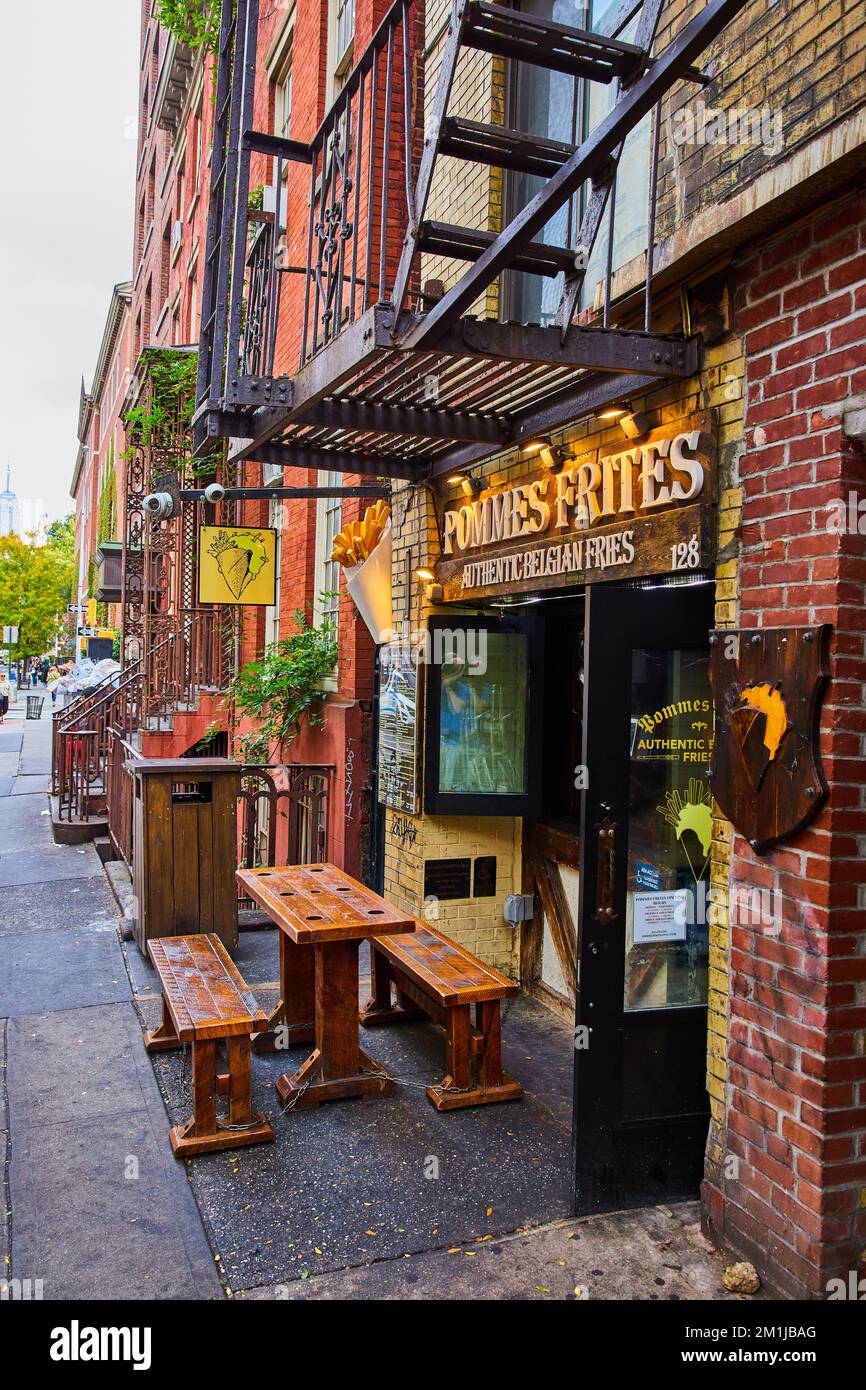 Pommes Frites storefront restaurant tiny in New York City Stock Photo ...