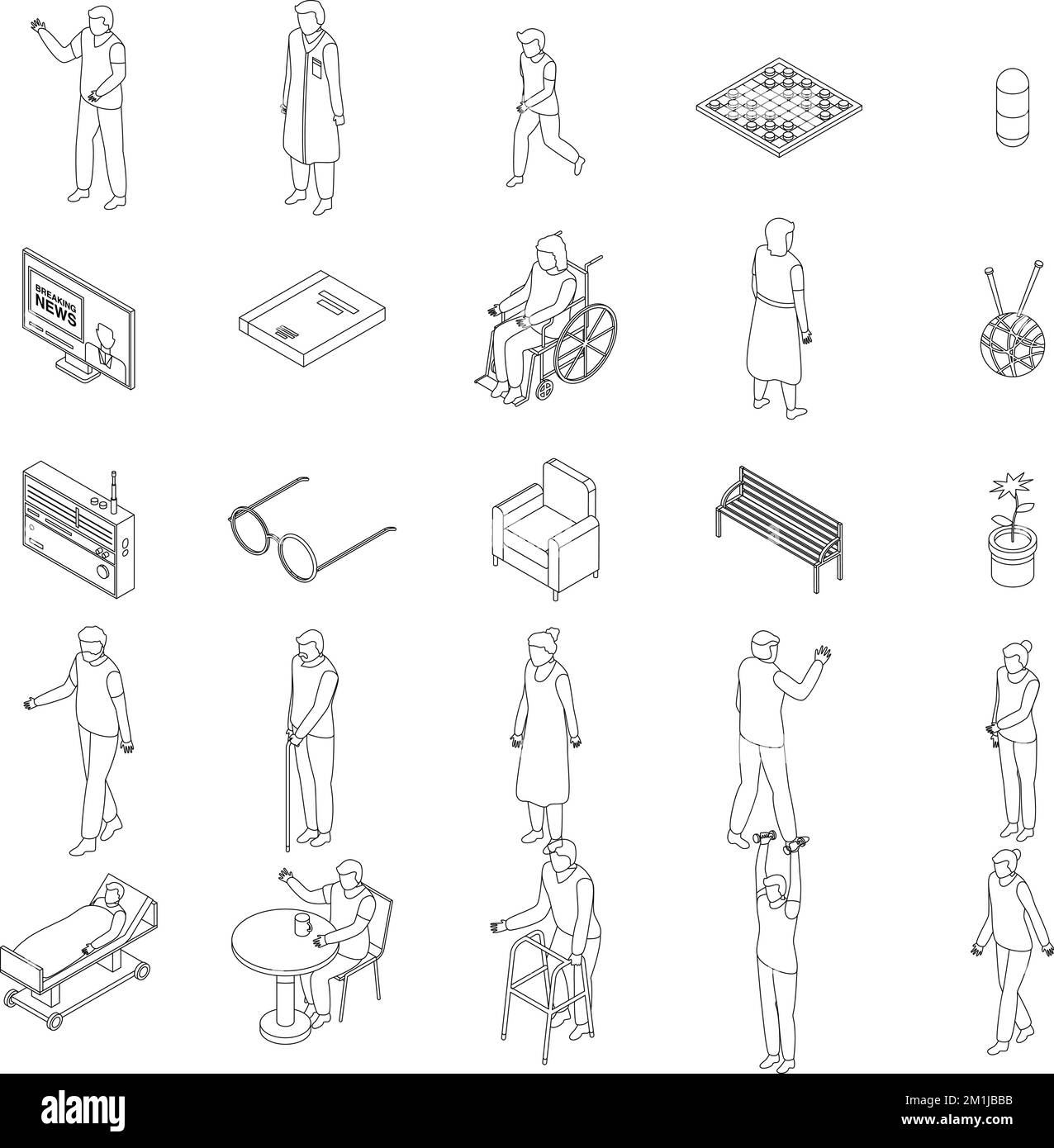 Nursing home icons set. Isometric set of nursing home vector icons ... Nursing home icons set. Isometric set of nursing home vector icons ...