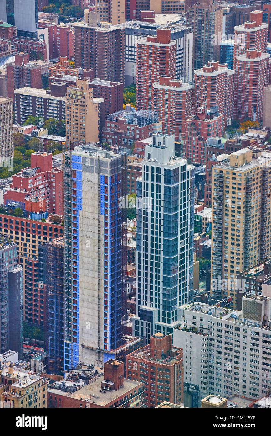 Downtown skyline from observation deck high above hi-res stock ...