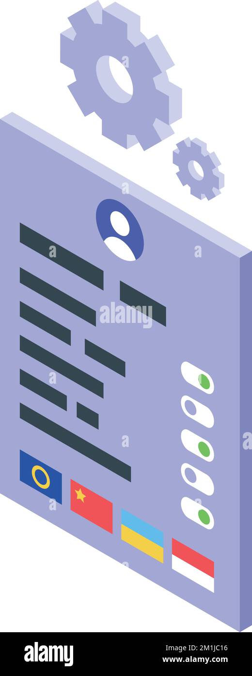 Data vpn access icon isometric vector. Server secure. System privacy ...