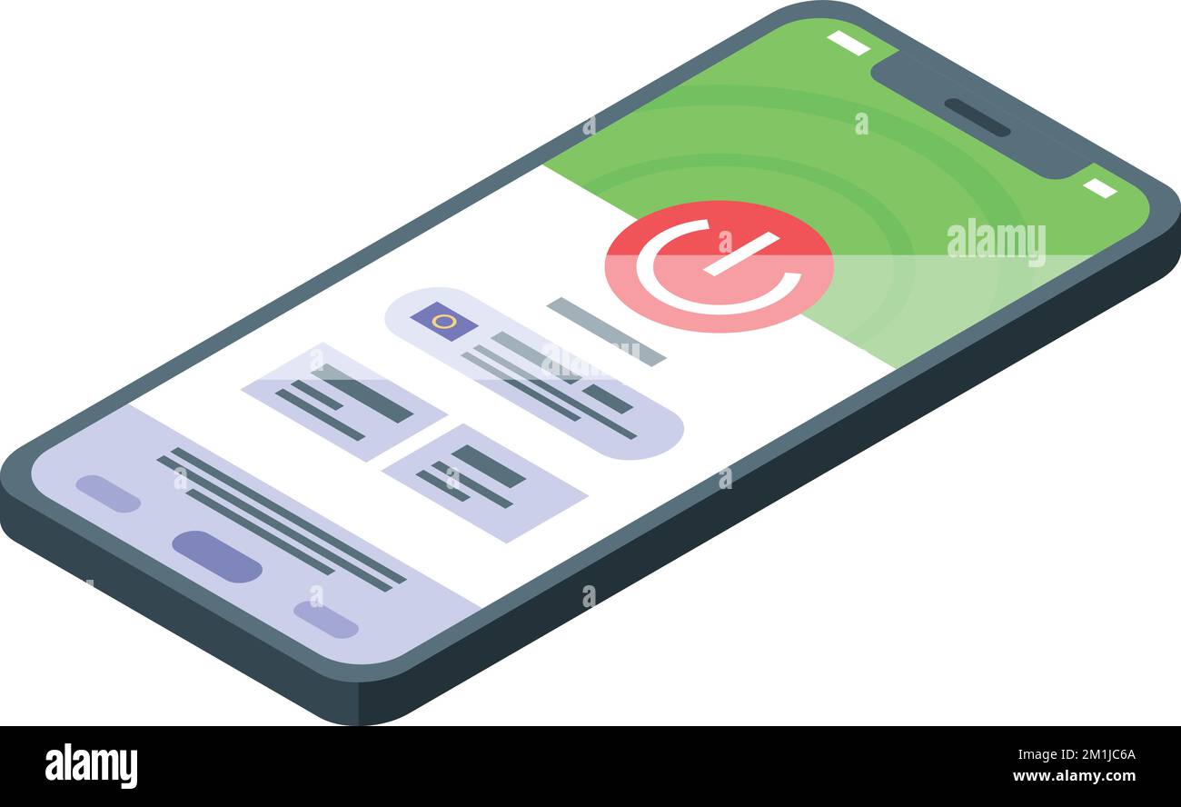 Smartphone vpn icon isometric vector. Server network. Firewall data ...