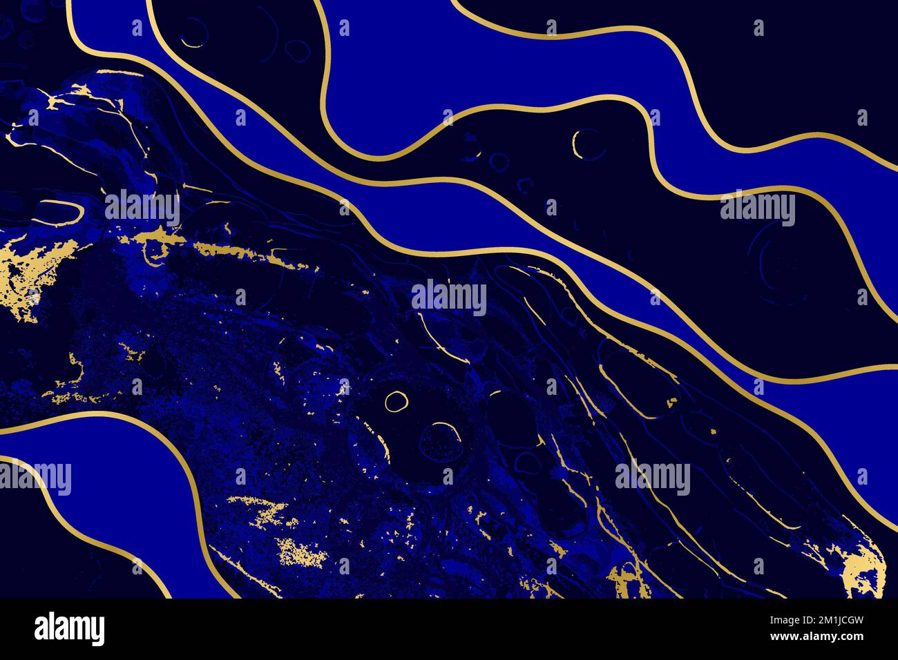 Deep Blue Waves and Swirls with Golden Layers Vector Artwork Texture ...