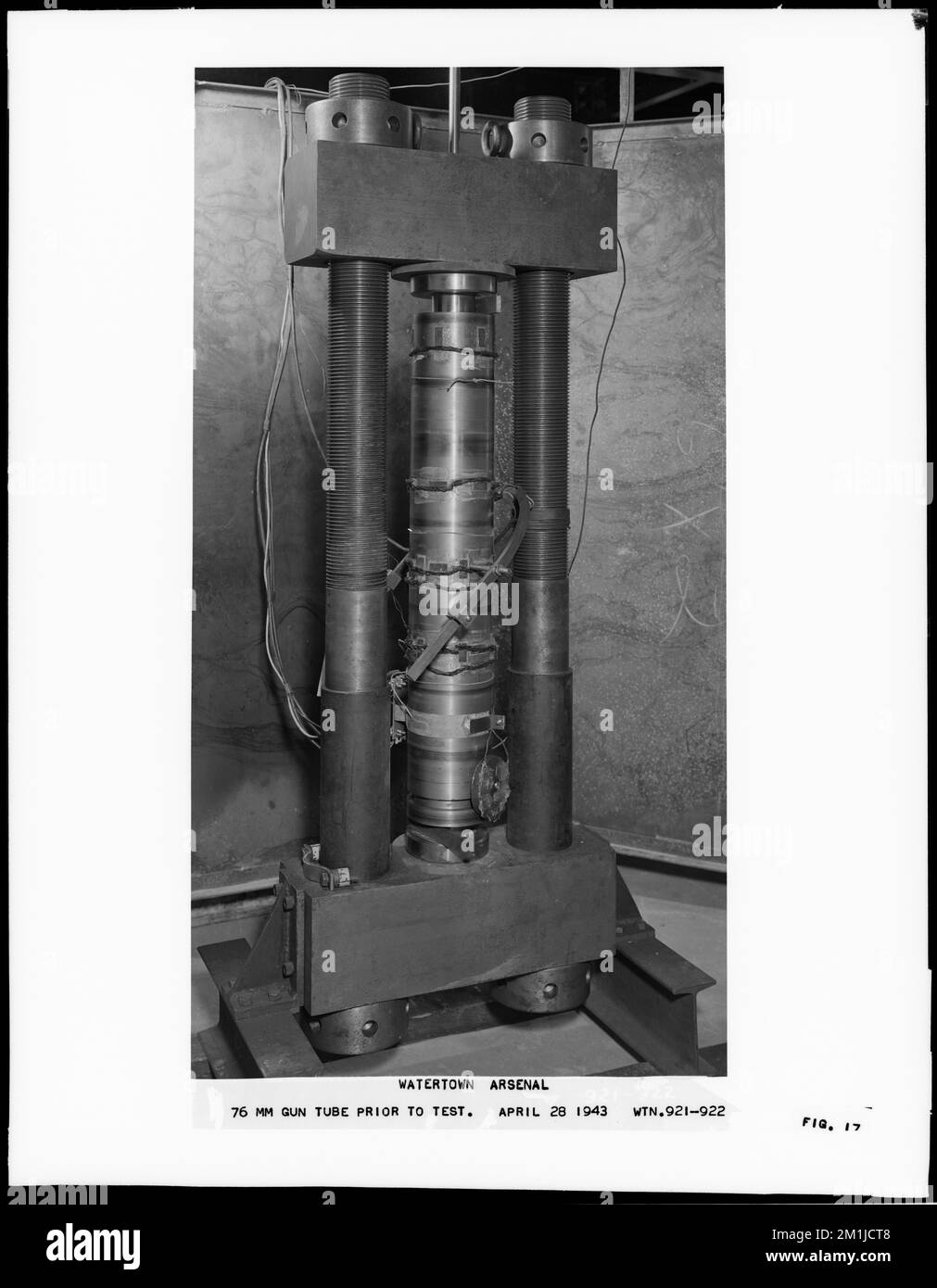 76 MM gun tube prior to test , Armories, Ordnance industry, Ordnance ...