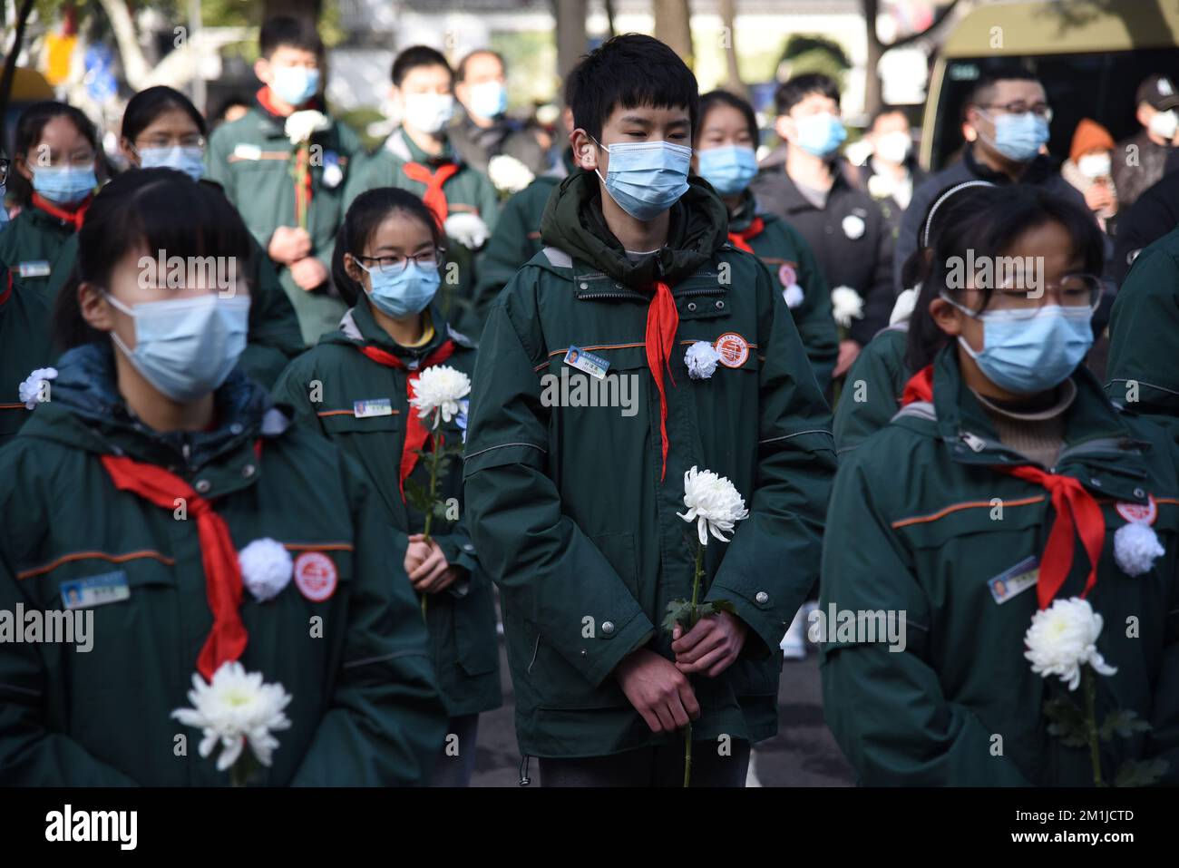 NANJING, CHINA - DECEMBER 13, 2022 - People pay tribute to the victims ...