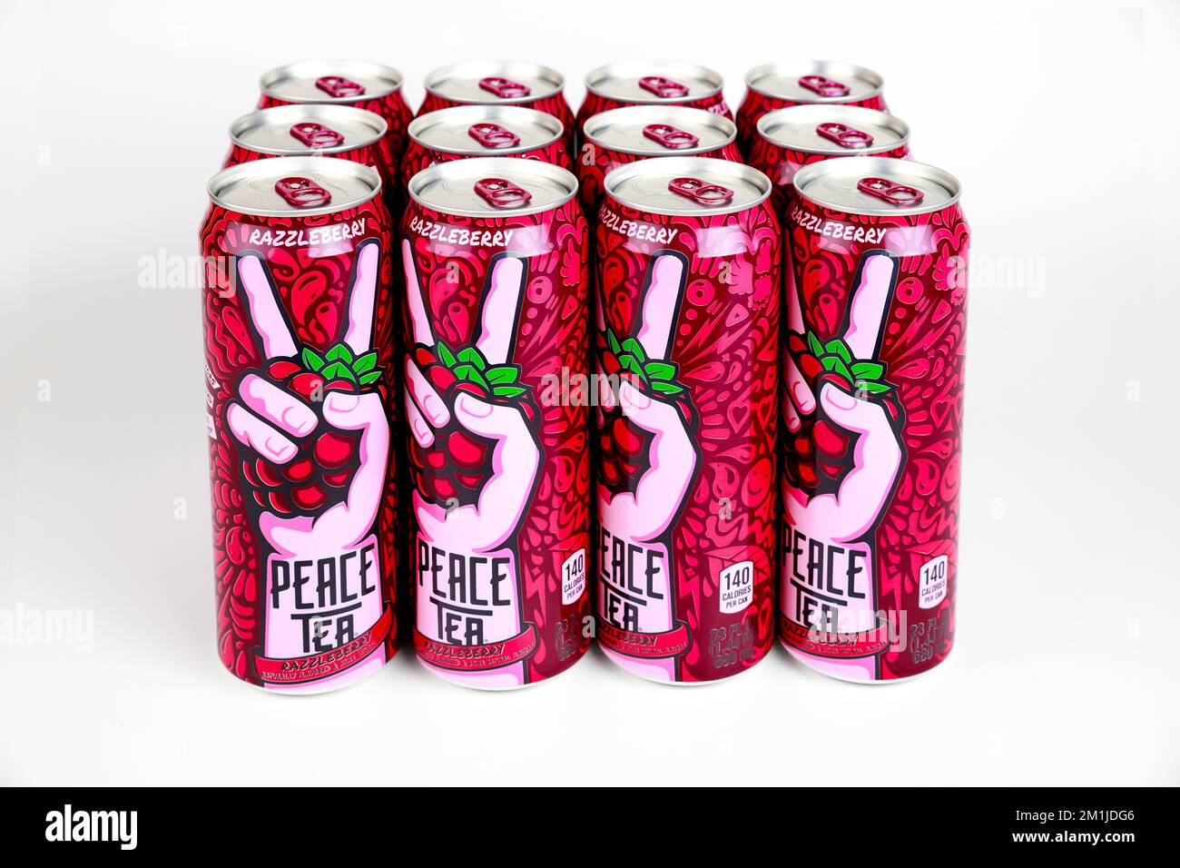 Cans of Razzleberry Peace tea from the Coca-Cola company Stock Photo ...