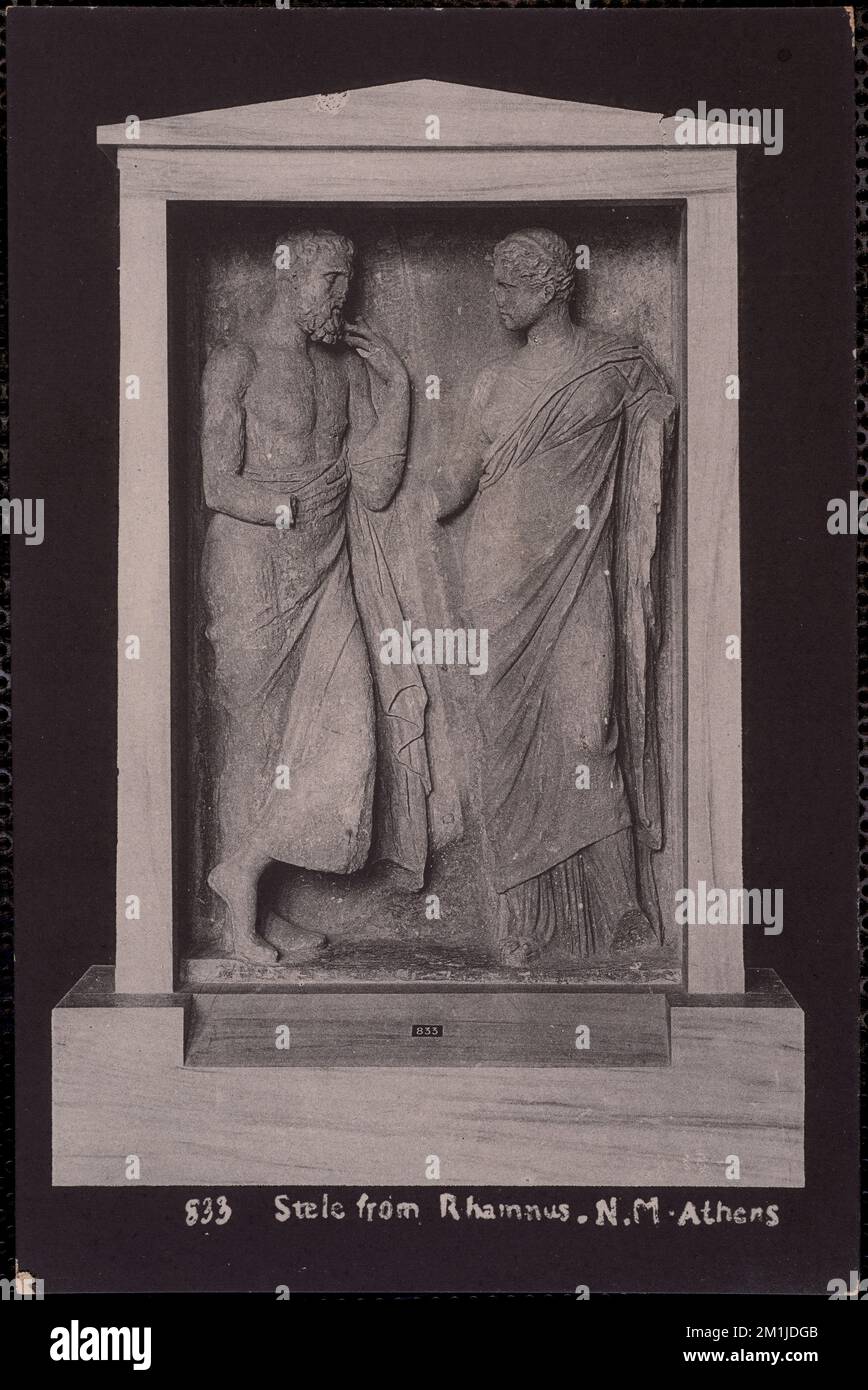833 stele from Rhamnus. N.M. Athens , Bas-reliefs, Antiquities, Stelae ...