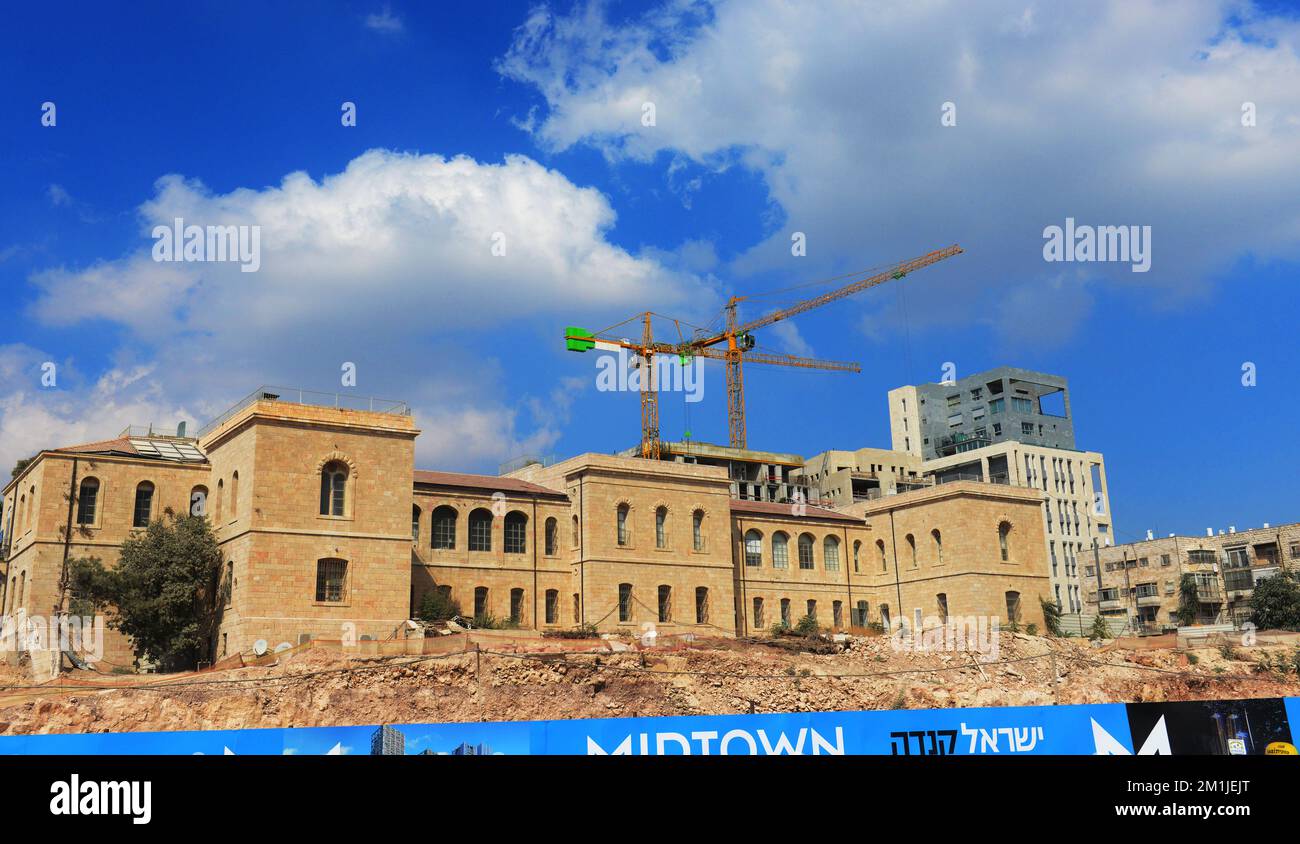 Midtown Jerusalem project at the early stages of its construction ...