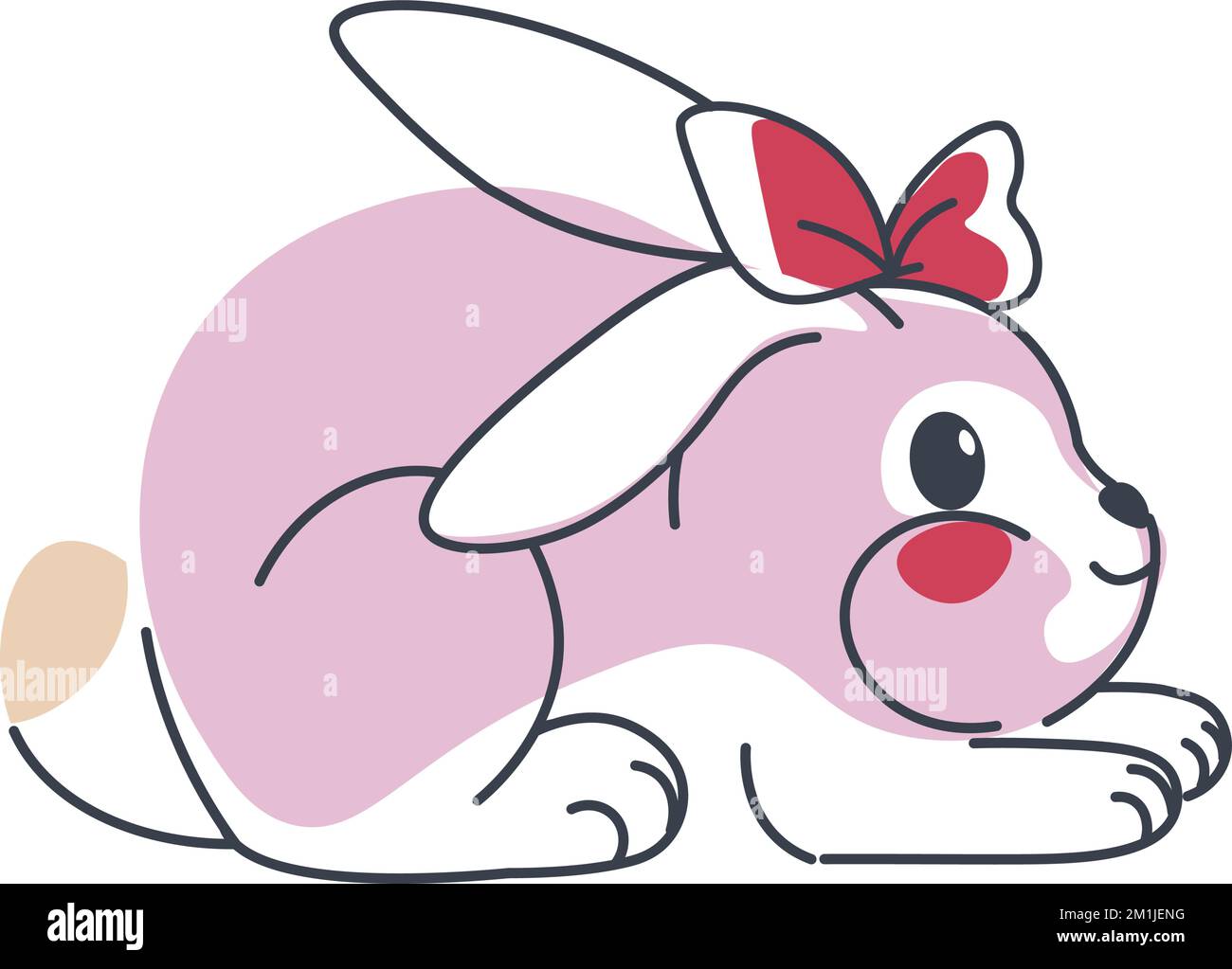 Female character rabbit with bow on head vector Stock Vector Image ...