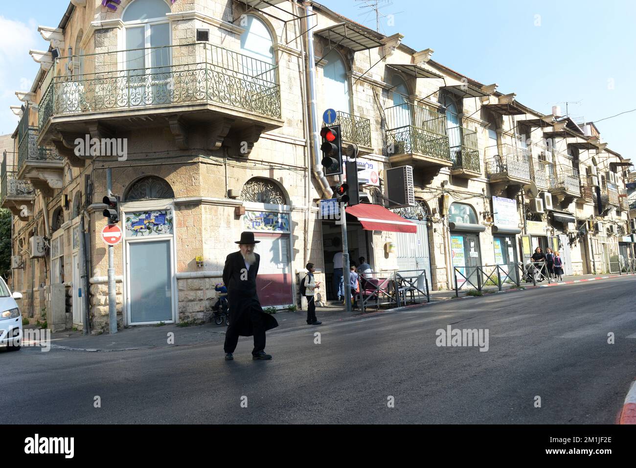 Beautiful old buildings along Strauss St in Jerusalem, Israel Stock ...