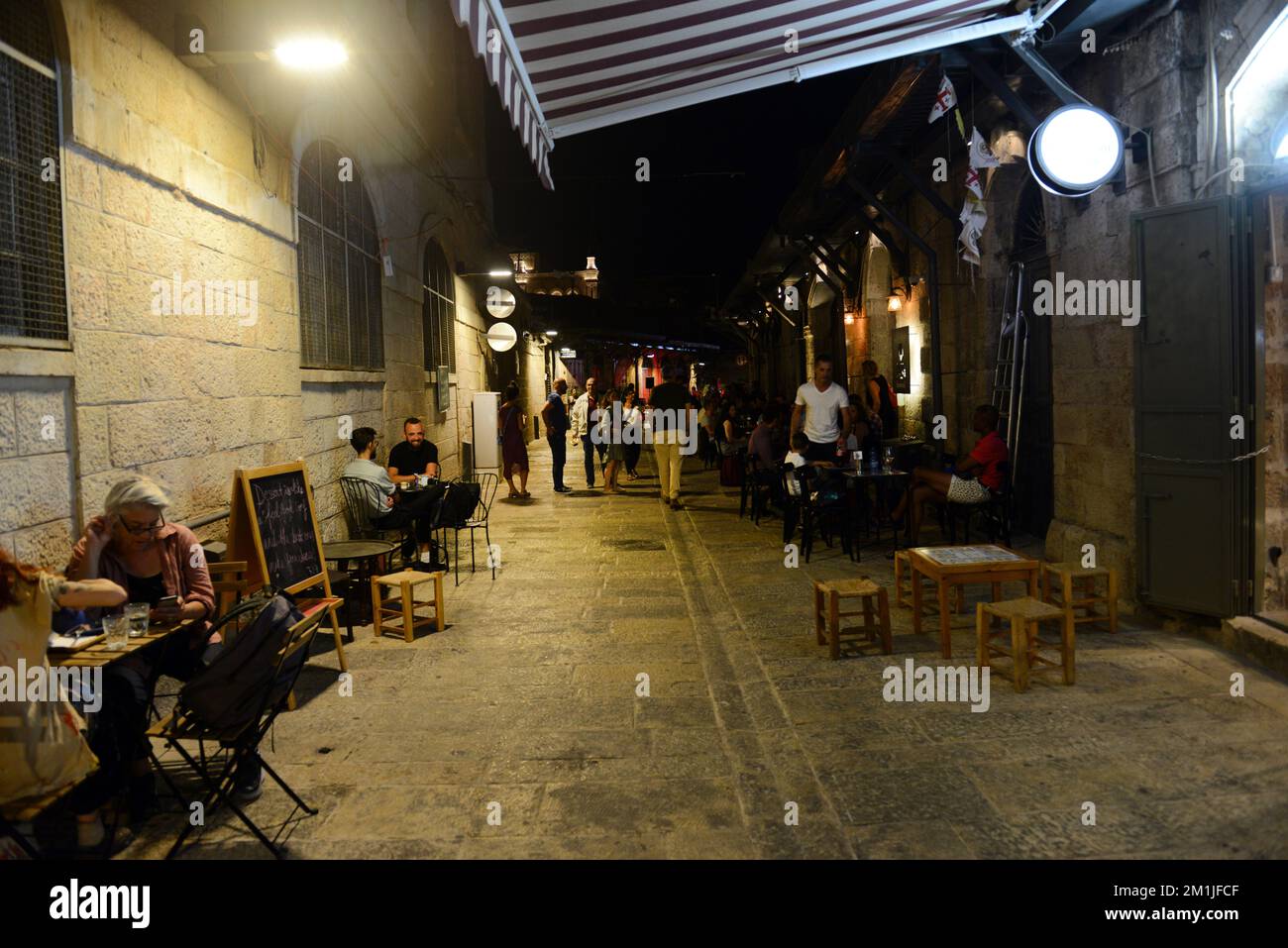 The vibrant New Gate street in the Christian quarter in the old city of ...