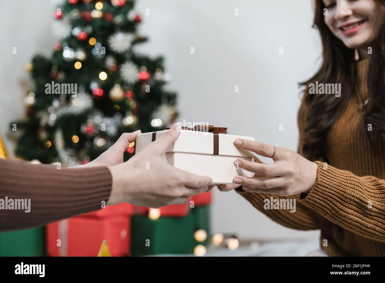 Girl and a man with a ribbon hi-res stock photography and images - Alamy