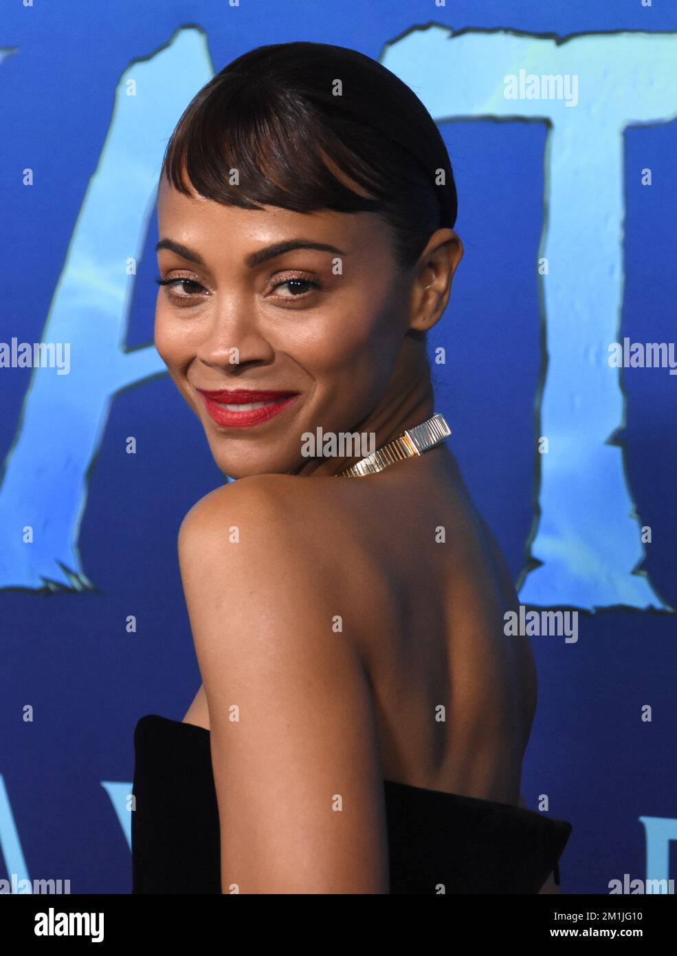 Hollywood, California, USA 12th December 2022 Actress Zoe Saldana ...