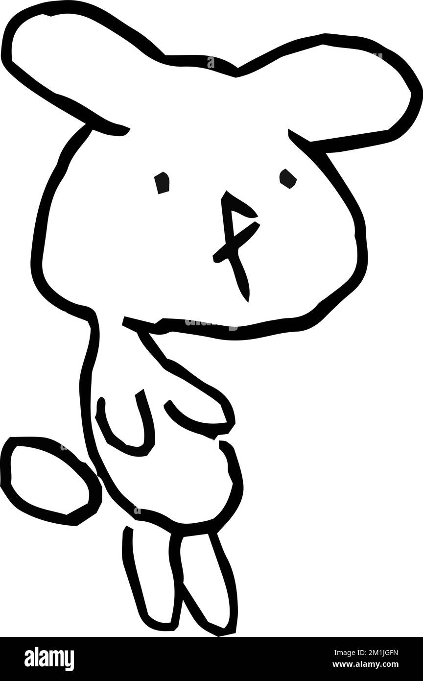 This is a illustration of Clip art of rabbit in children doodle style ...