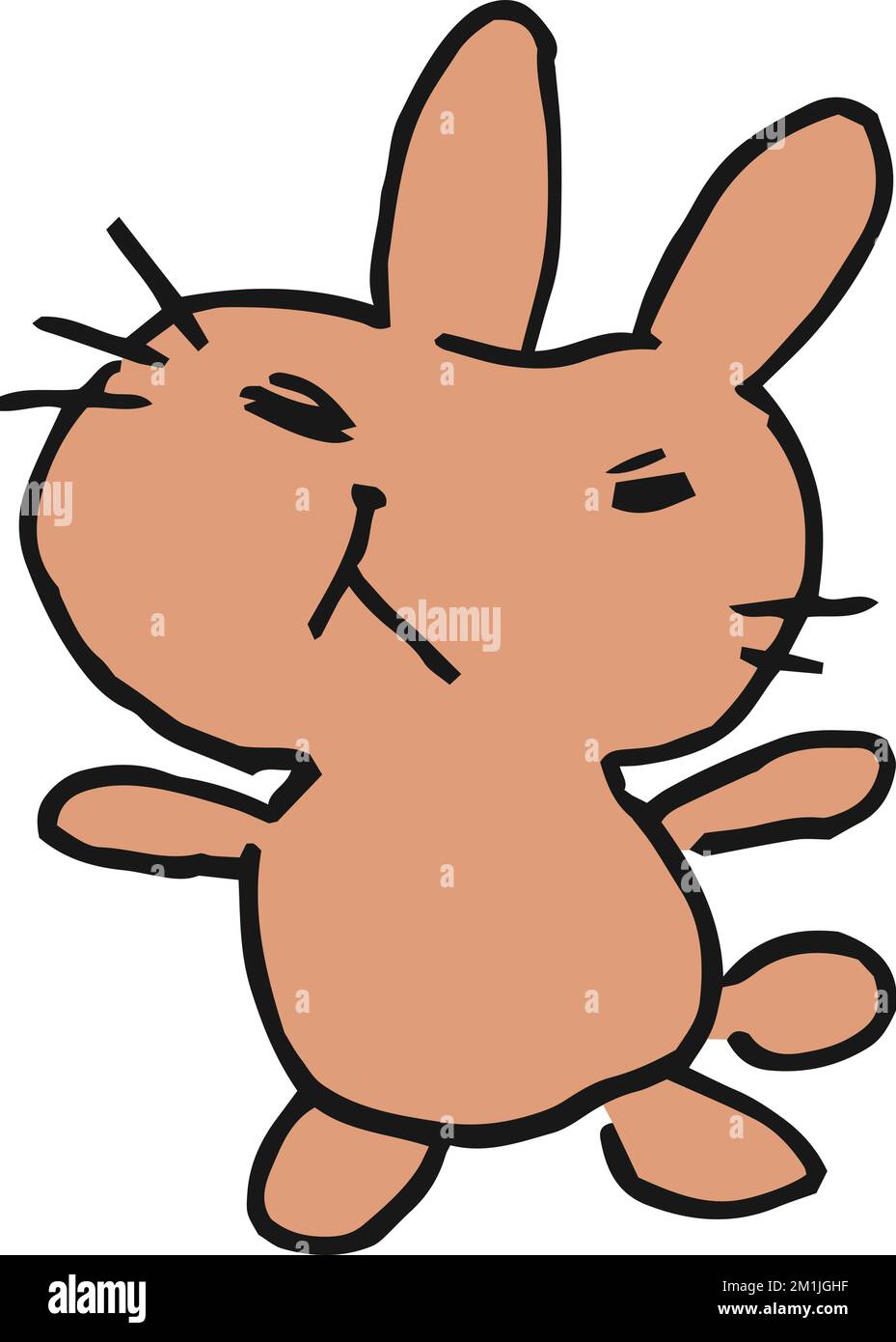 This is a illustration of Clip art of rabbit in children doodle style ...