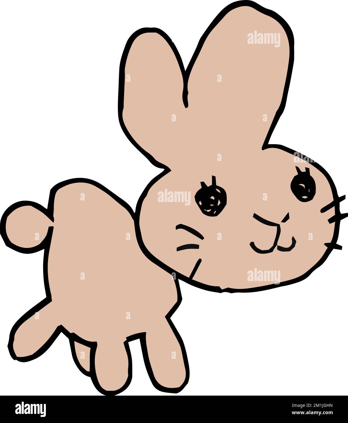 This is a illustration of Clip art of rabbit in children doodle style ...