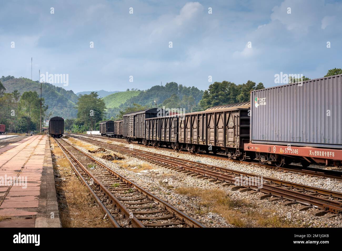 Dong Dang train station, Vietnam - November 14, 2022: Is a train ...