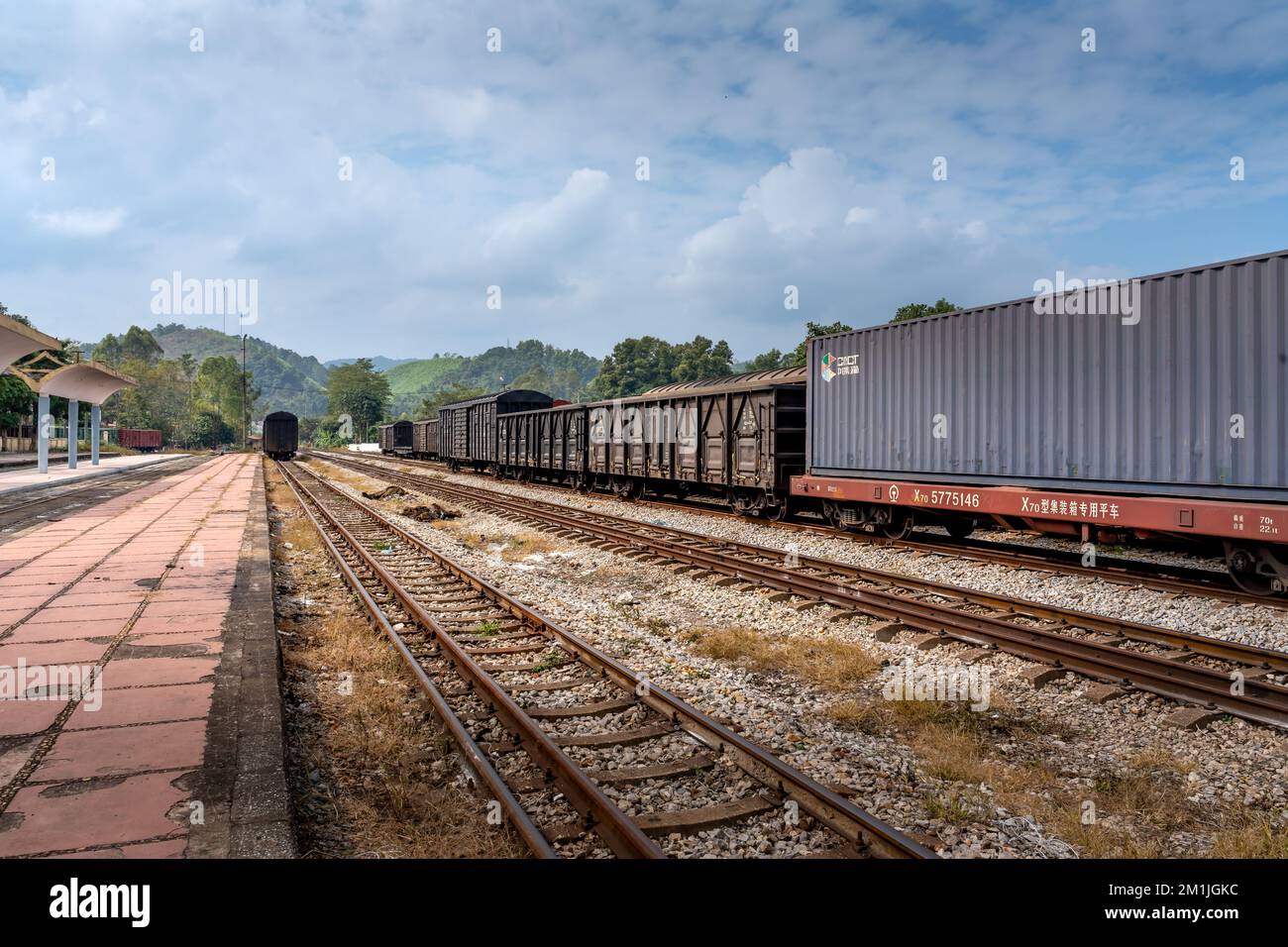 Dong Dang train station, Vietnam - November 14, 2022: Is a train ...