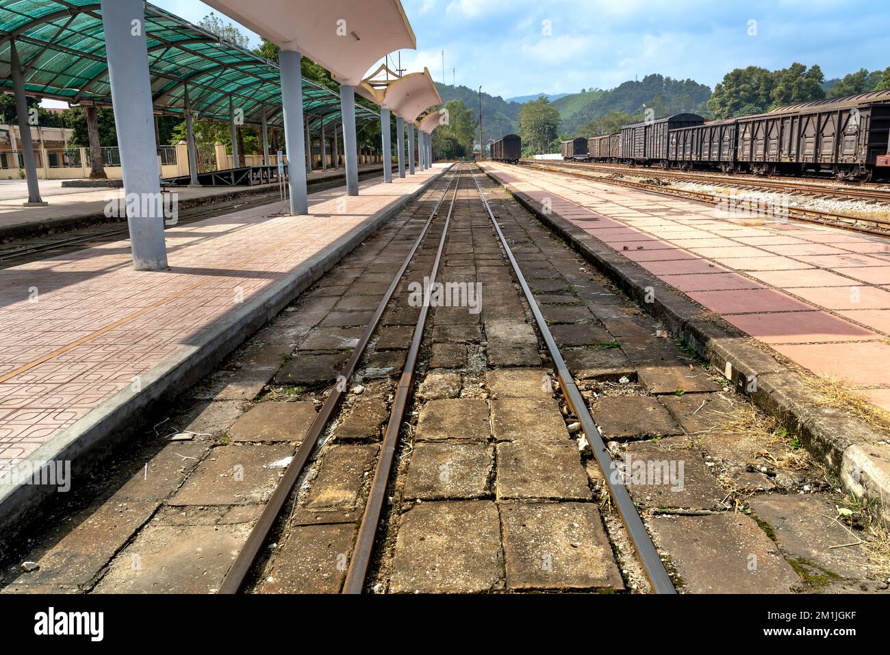 Dong Dang train station, Vietnam - November 14, 2022: Is a train ...