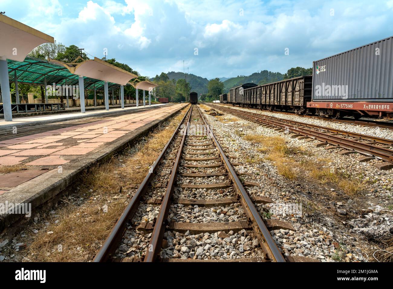 Dong Dang train station, Vietnam - November 14, 2022: Is a train ...
