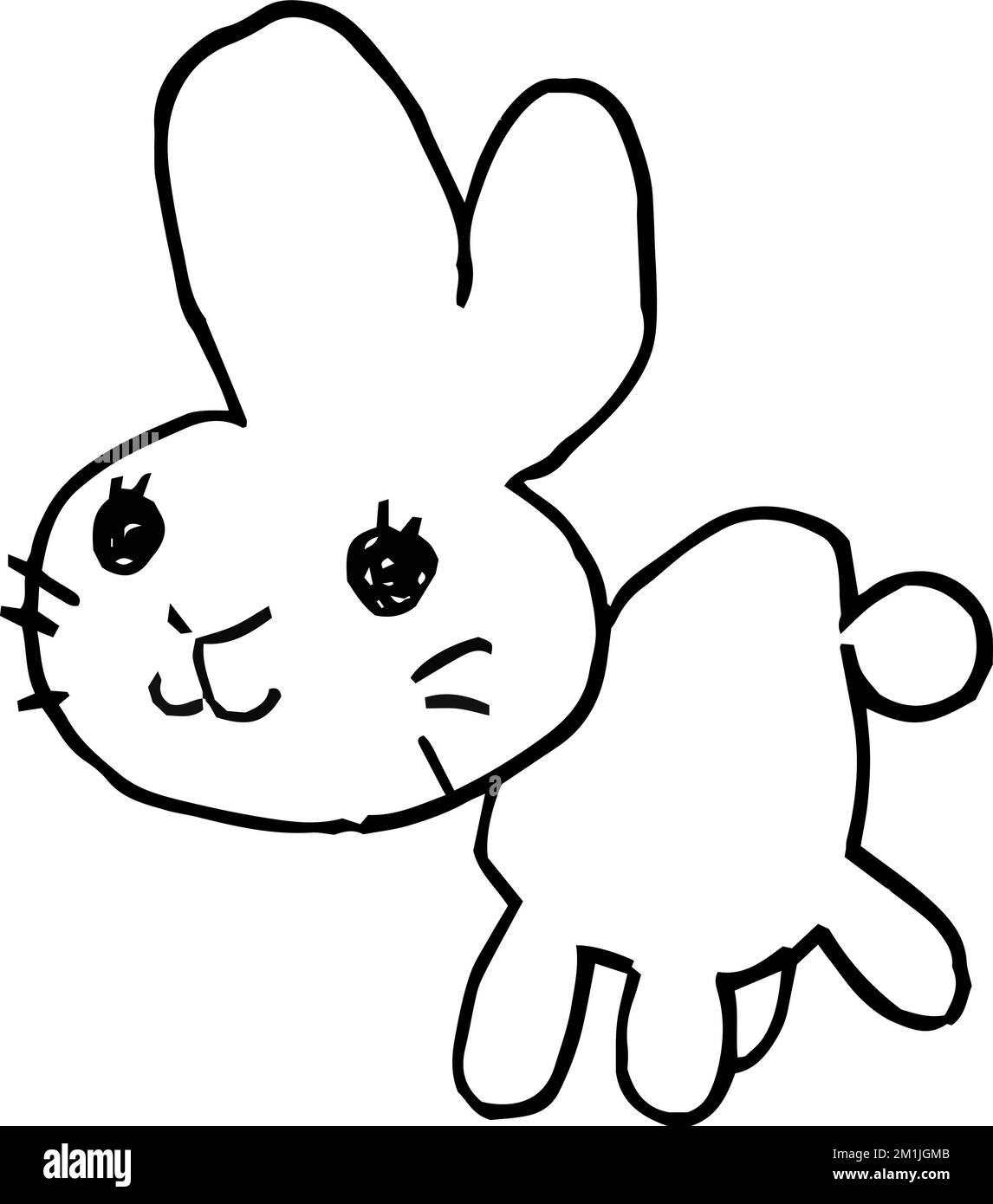 This is a illustration of Clip art of rabbit in children doodle style ...