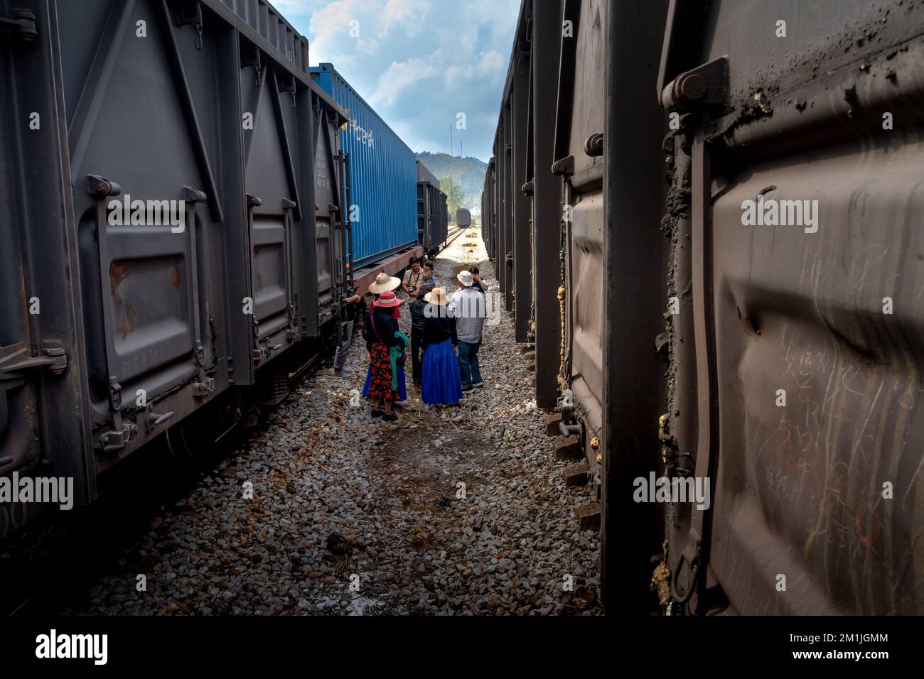 Dong Dang train station, Vietnam - November 14, 2022: Tourists visit ...