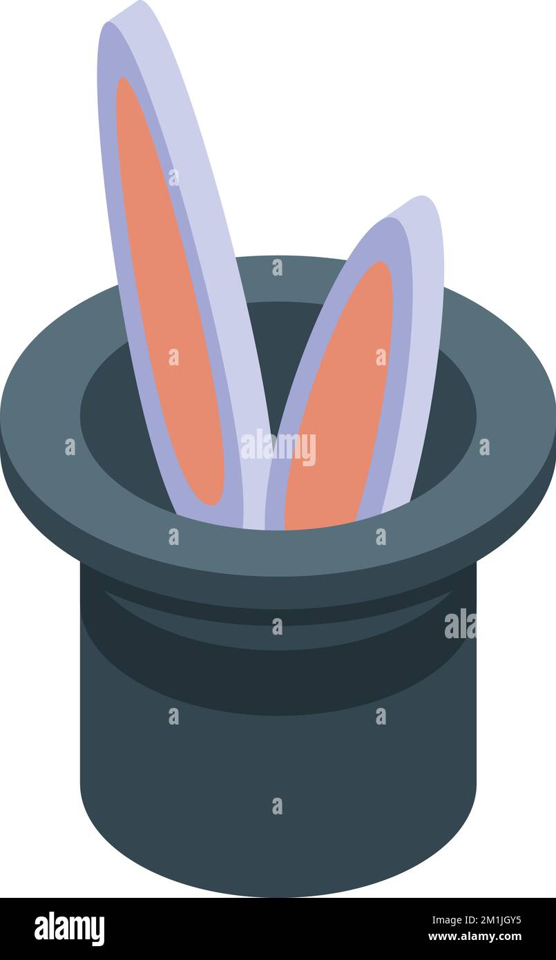 Rabbit magic hat icon isometric vector. Top magician. Trick show Stock ...