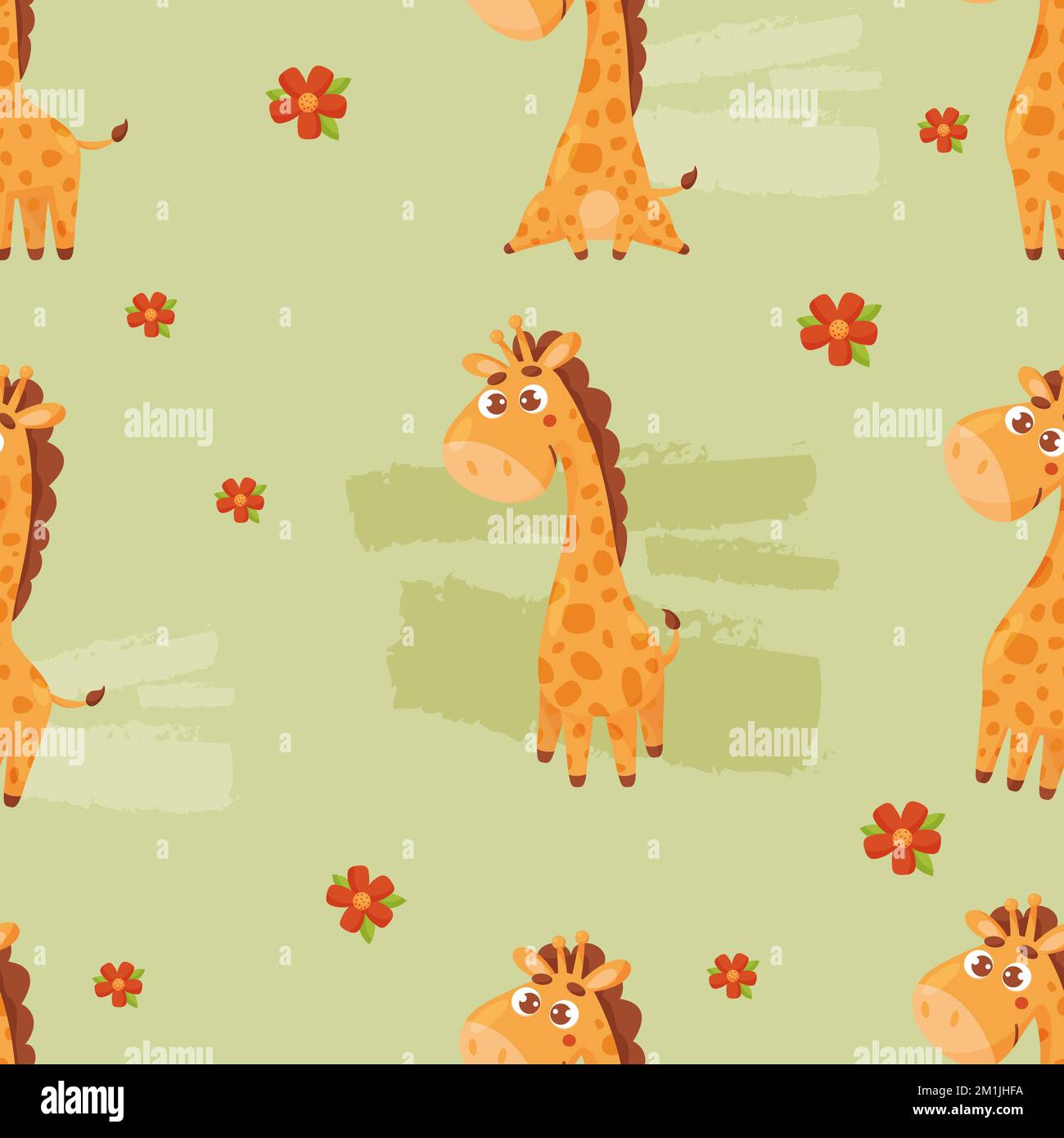 Green Giraffe Print Wallpaper
