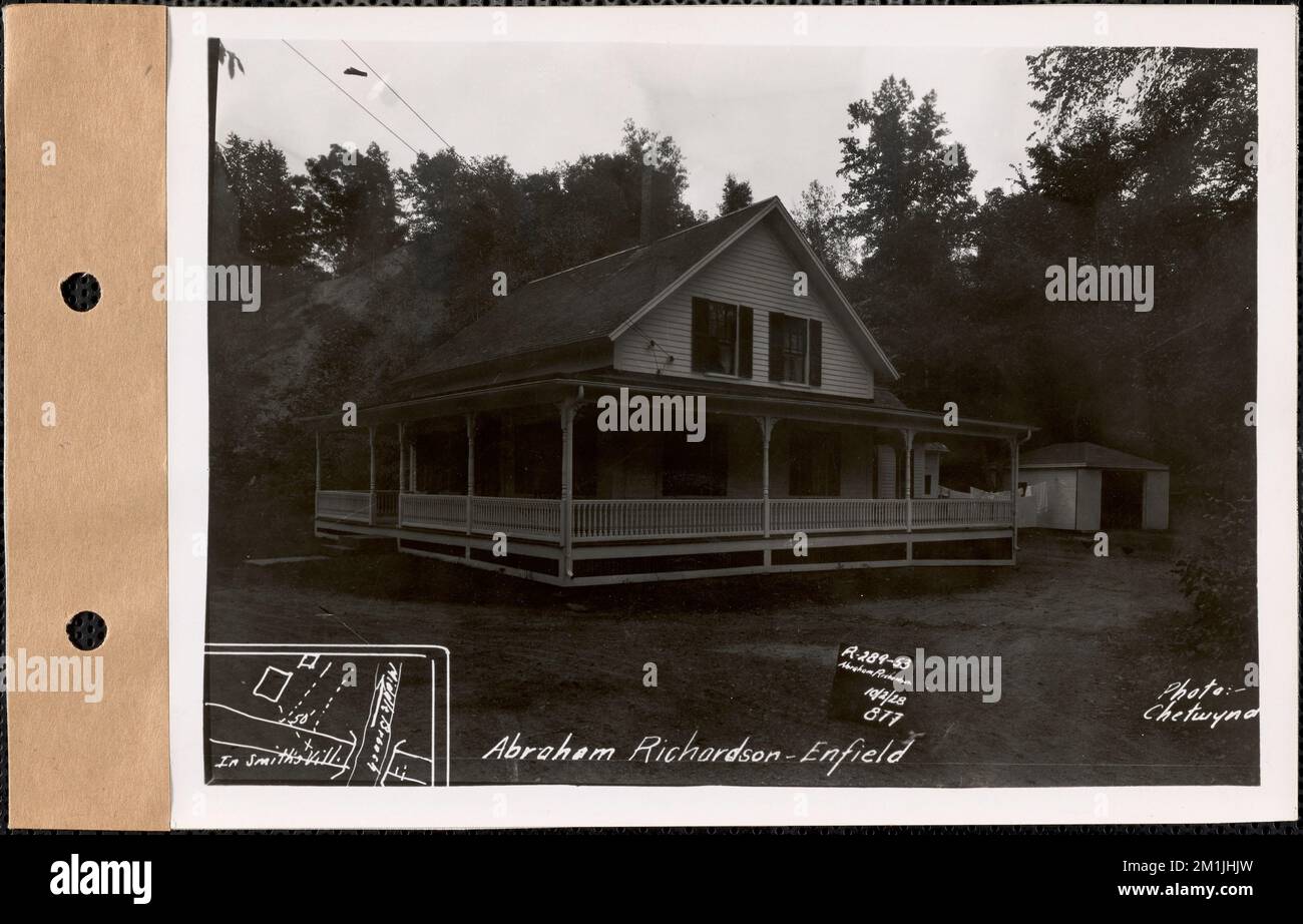 Abraham Richardson, house, garage, Smith's Village, Enfield, Mass., Oct ...